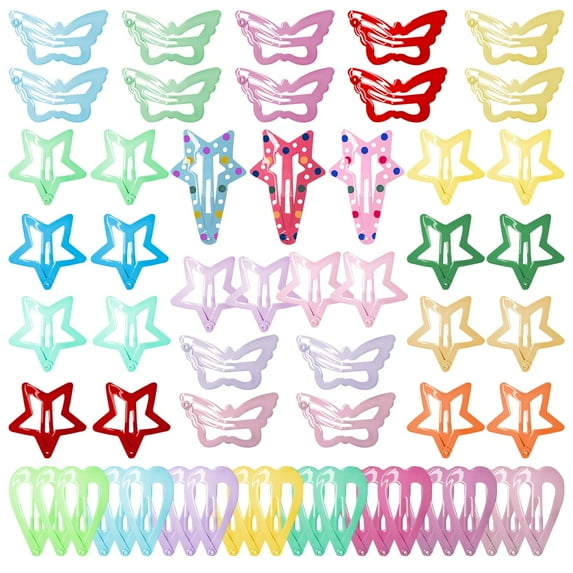 60 Pcs Colorful Hair Clips, Cute Girl Anti Slip Hair Accessories ...