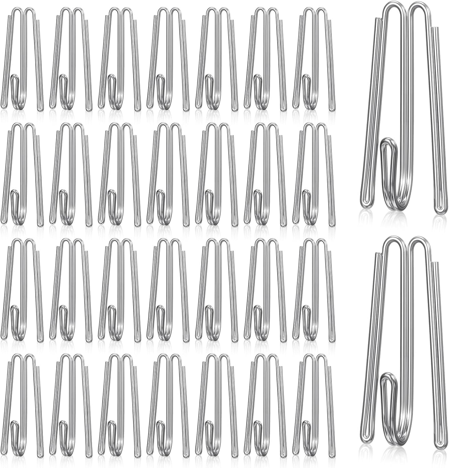 60 Pcs Curtain Pleat Hooks, Metal Curtain Hooks, 4 Prongs Pinch Pleat ...