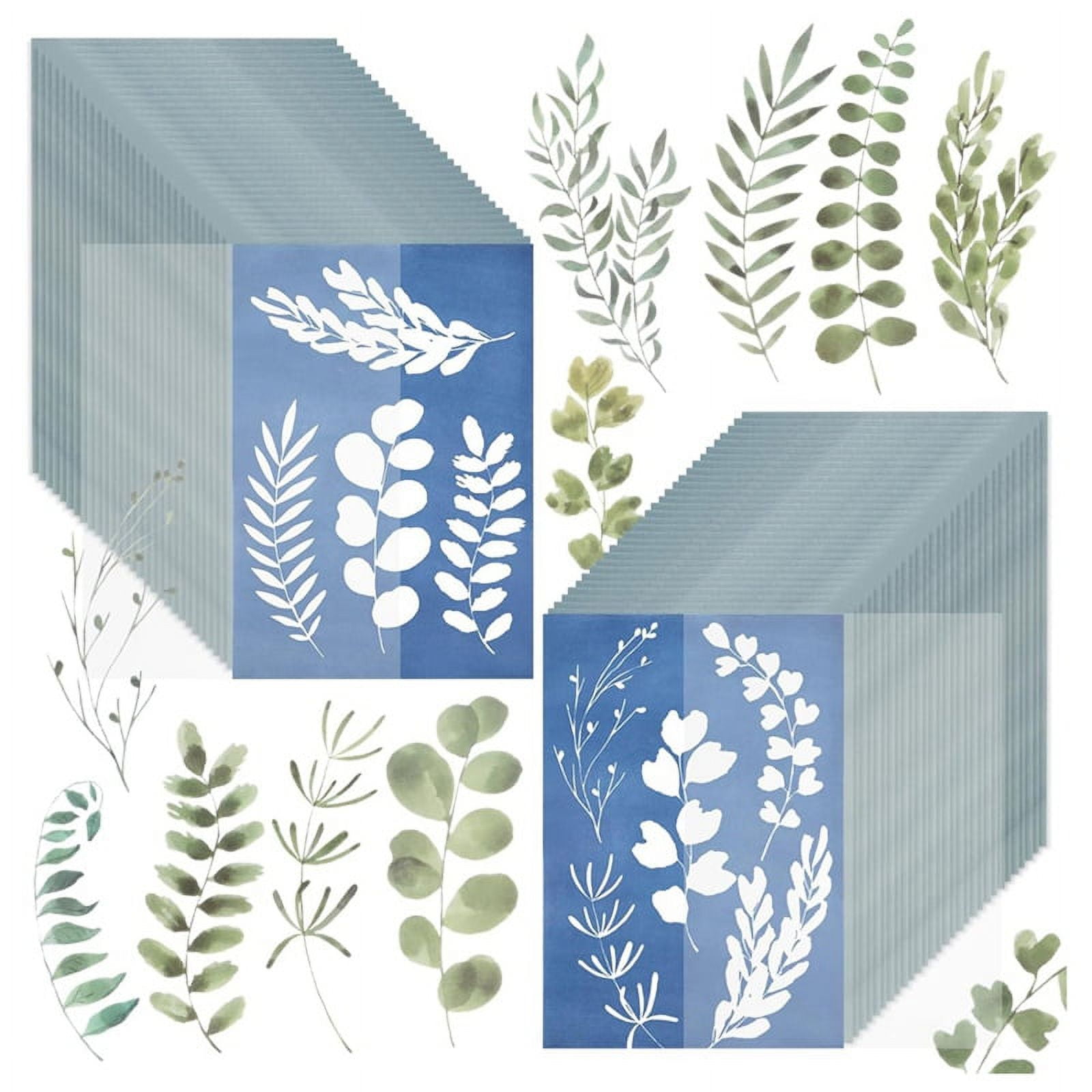60 Pcs Cyanotype Paper Sun Print Paper Kit, A5 High Sensitivity Nature ...