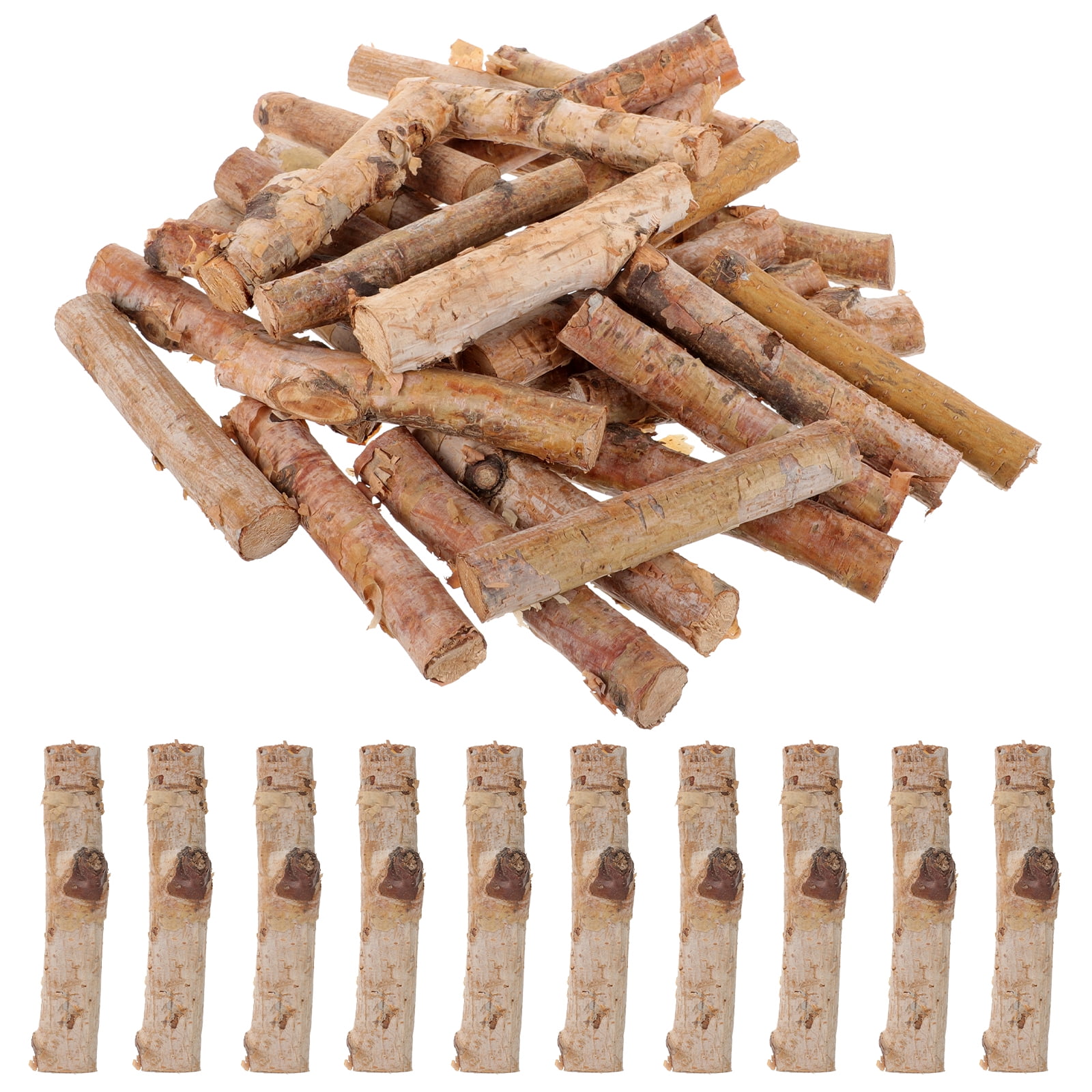 60 Pcs DIY Natural Wood Sticks Tree Branch Decor Rustic Twigs Log for ...
