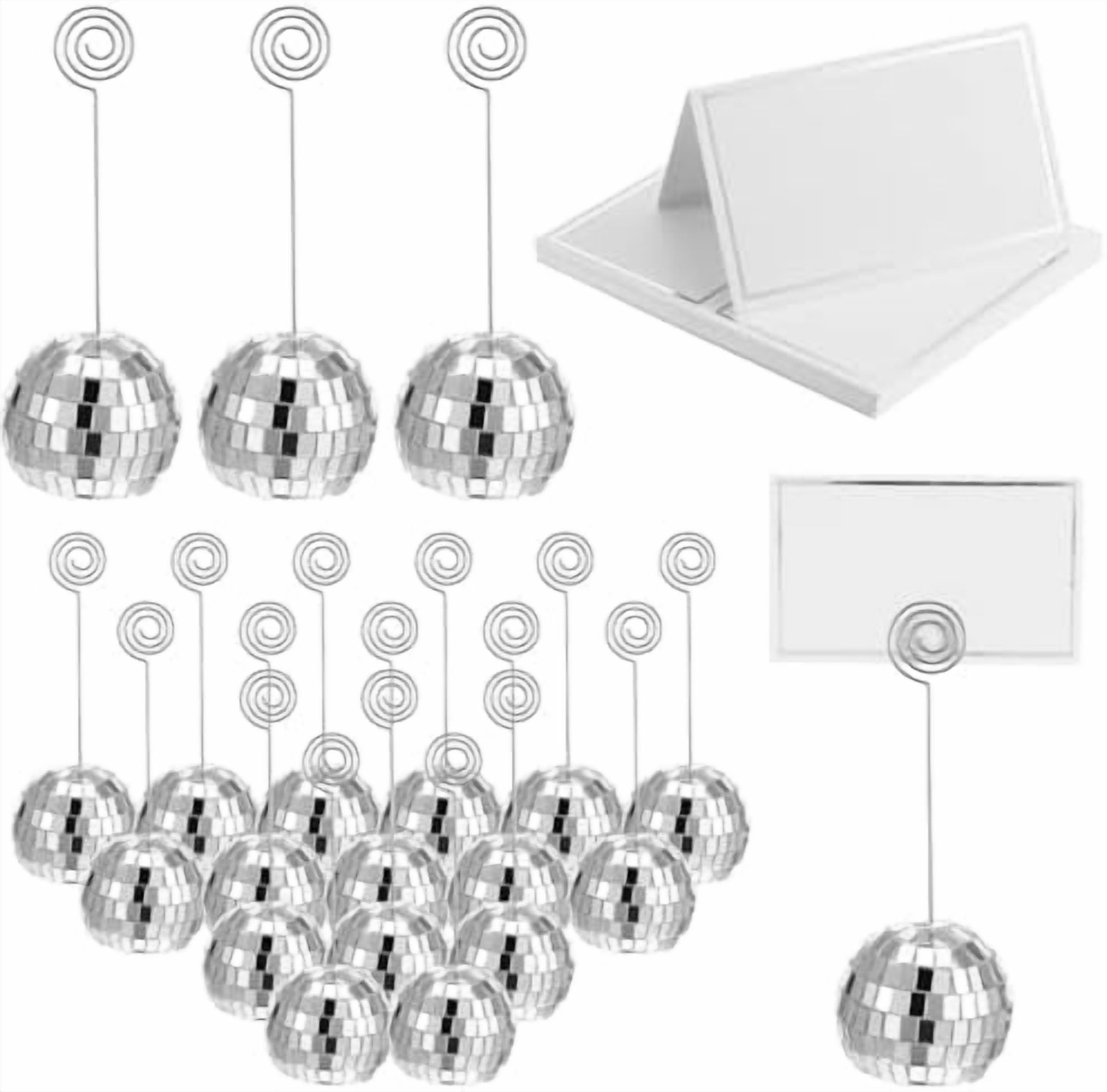 60 Pcs Disco Ball Table Number Holder, Place Card Holders, Tables Cards ...