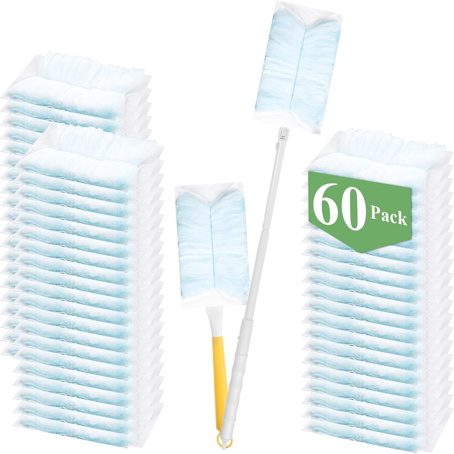60 Pcs Disposable Dusters Refills, 180° Electrostatic Duster Refills ...