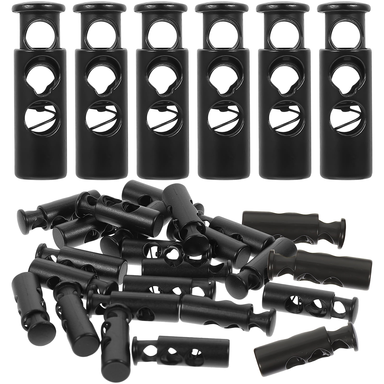 60 Pcs Double Hole Spring Fastener Lanyard Adjustable Cord Clocks ...