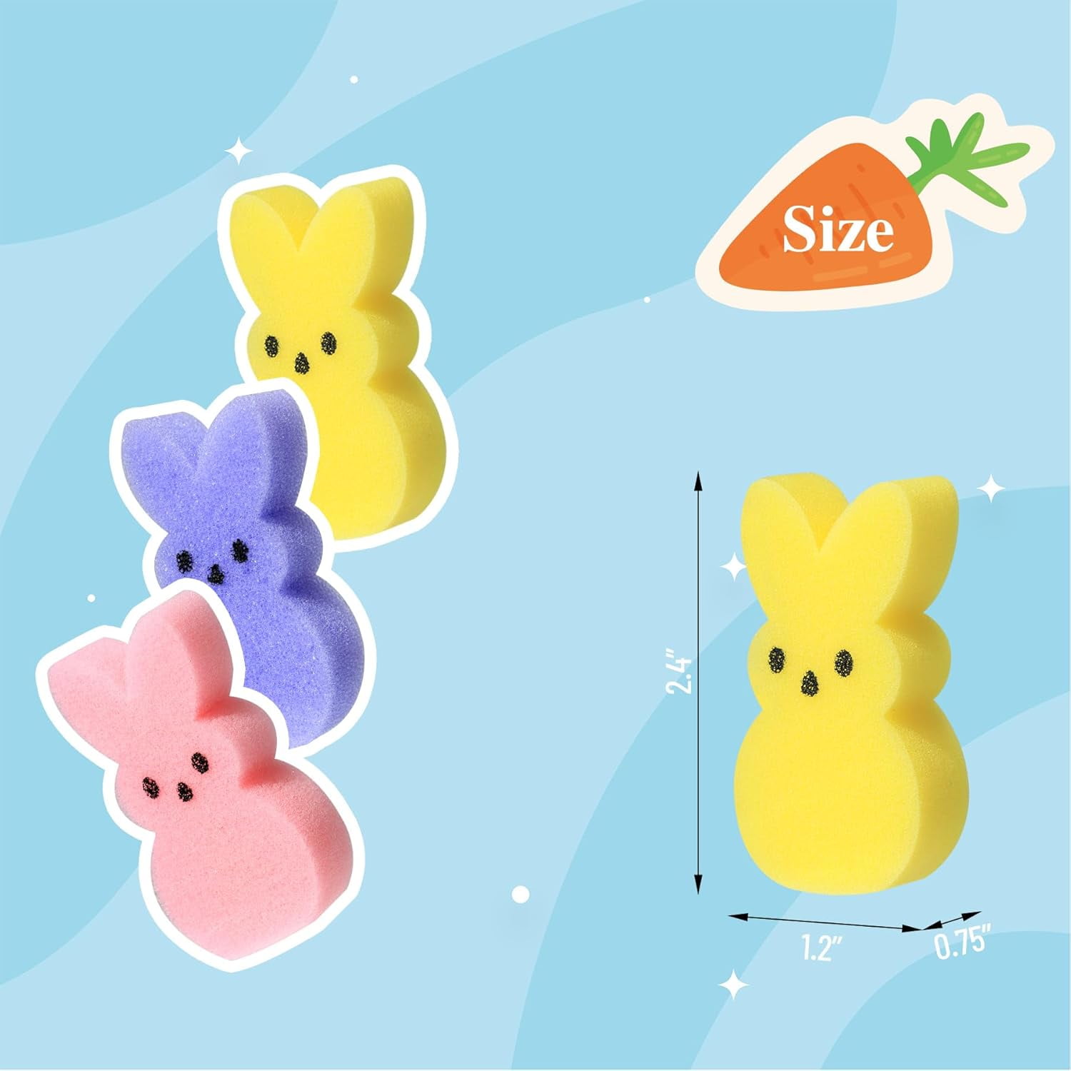 60 Pcs Easter Sponge Bunnies Vase Filler, Multicolor Easter Decoration ...
