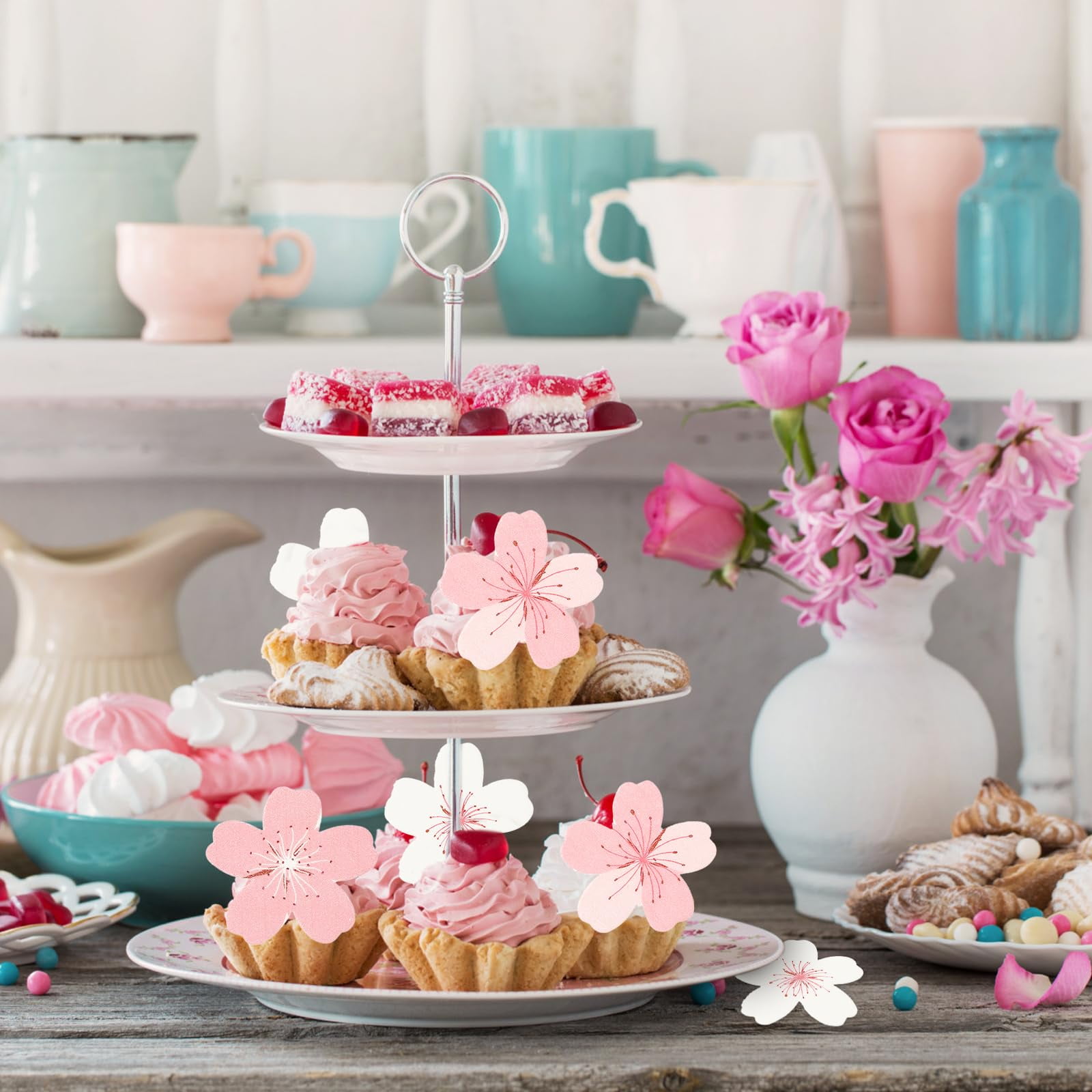 60 Pcs Edible SCH4 Blossom Cake Decorations Edible Blossom Flowers ...