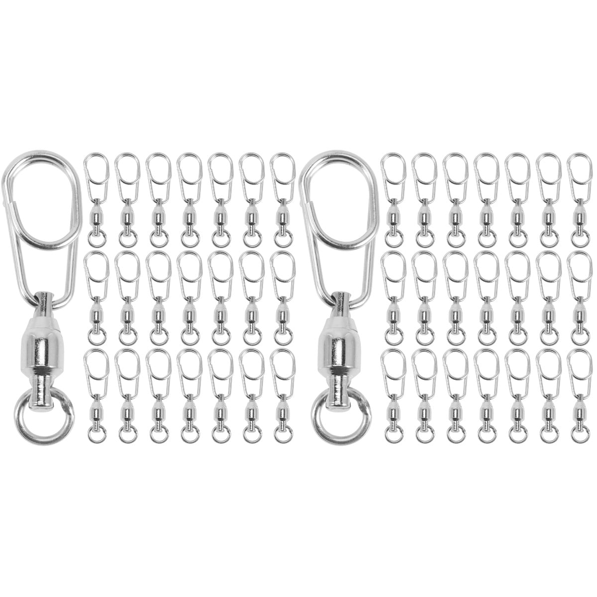 Eease 60 Pcs Fishing Round Swivels Stainless Fishing Swivel Replacement Swivels Fishing ...