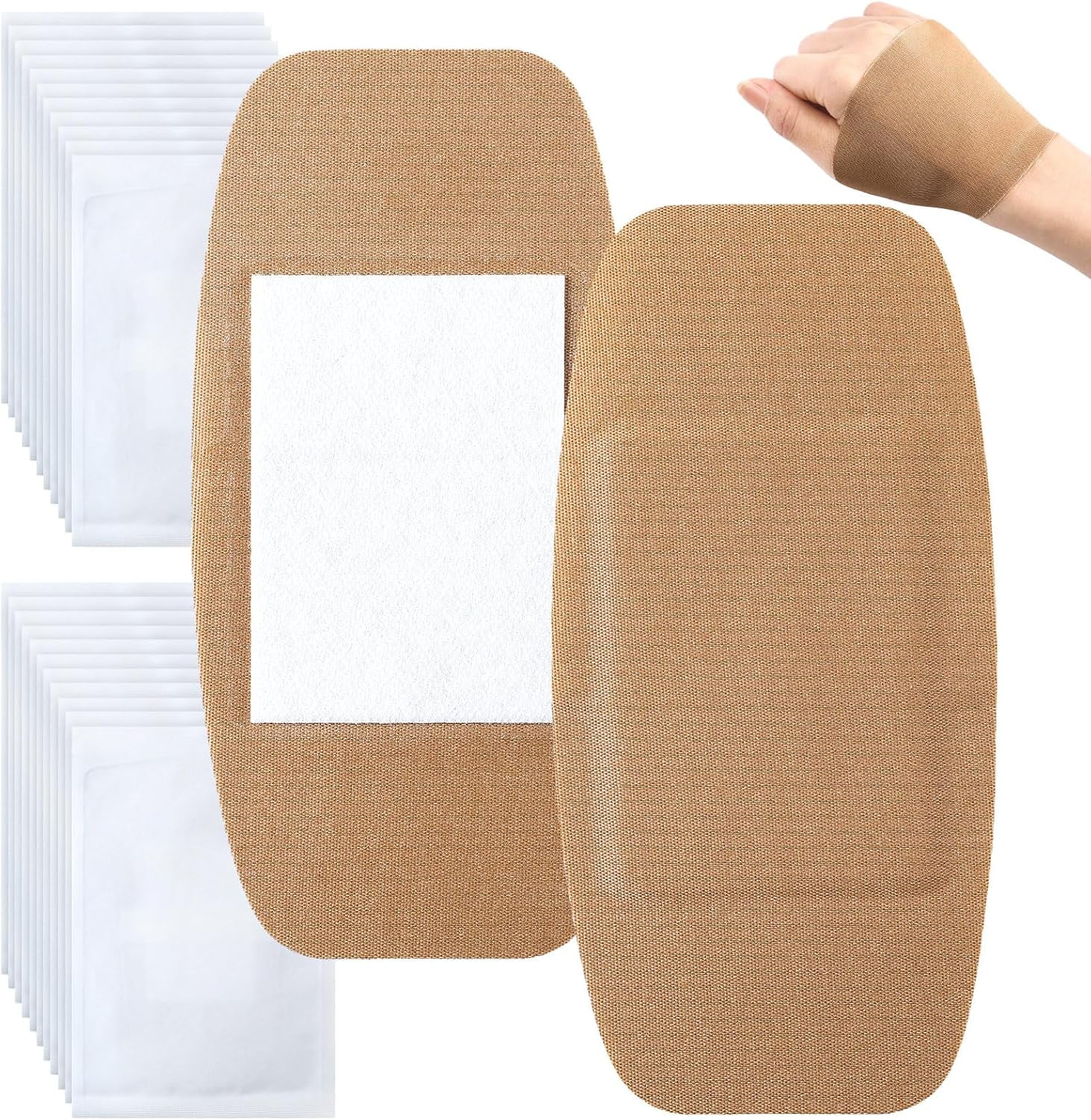 60 Pcs Extra Large Flexible Adhesive Bandages 6"x3" Fabric Bandages ...