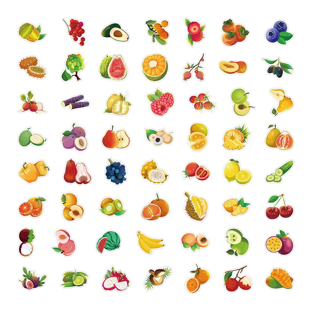 60 Pcs Fruit Stickers Adhesive Decals Fruits Decals Stickers Scrapbook ...