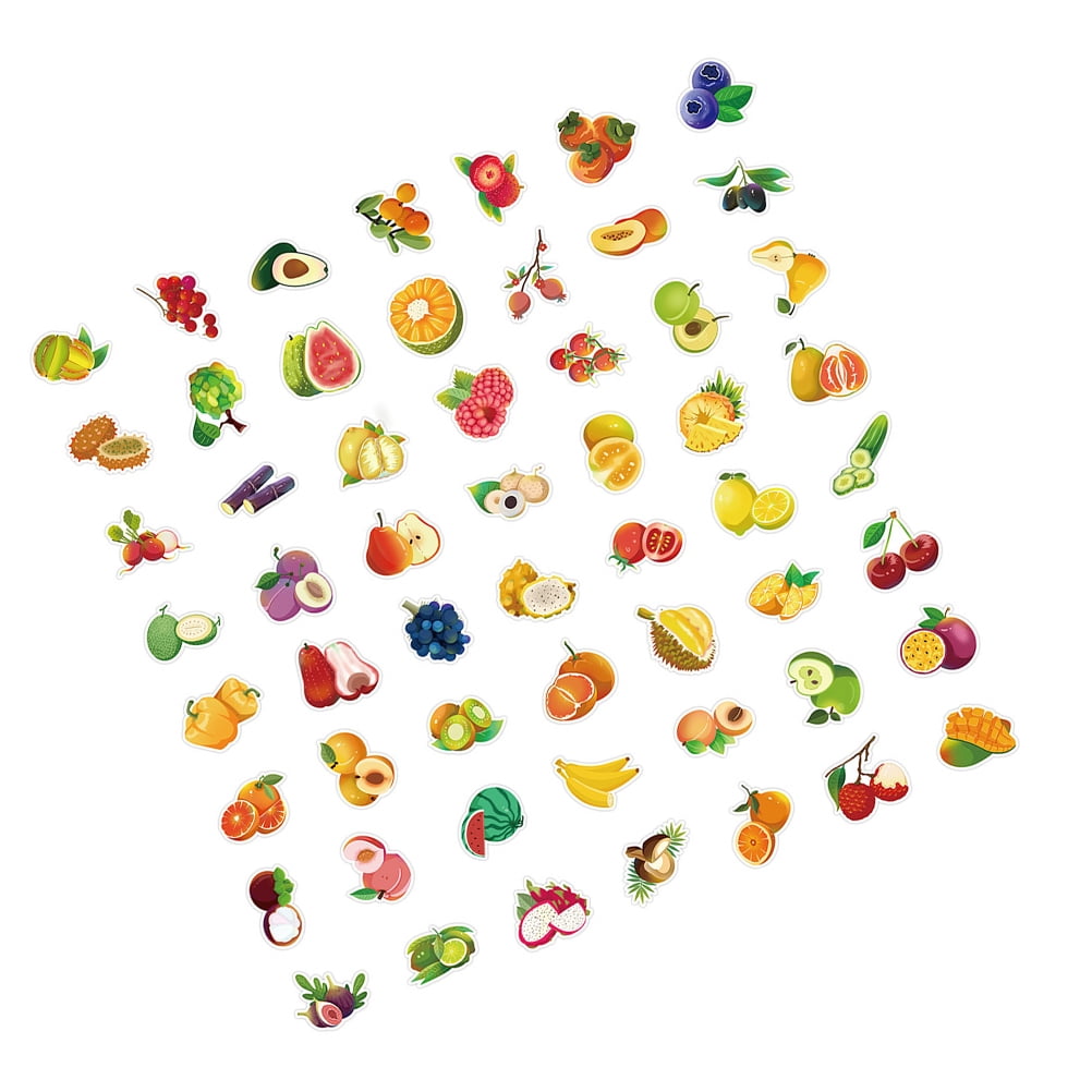 60 Pcs Fruit Stickers Fruits Decals Applique Scrapbook Laptop Luggage ...