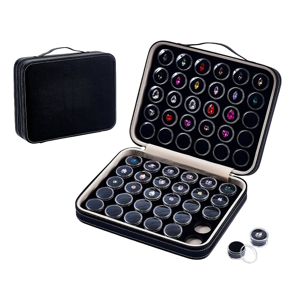 60 Pcs Gems Jewelry Display Case Small Round Plastic Containers Box ...