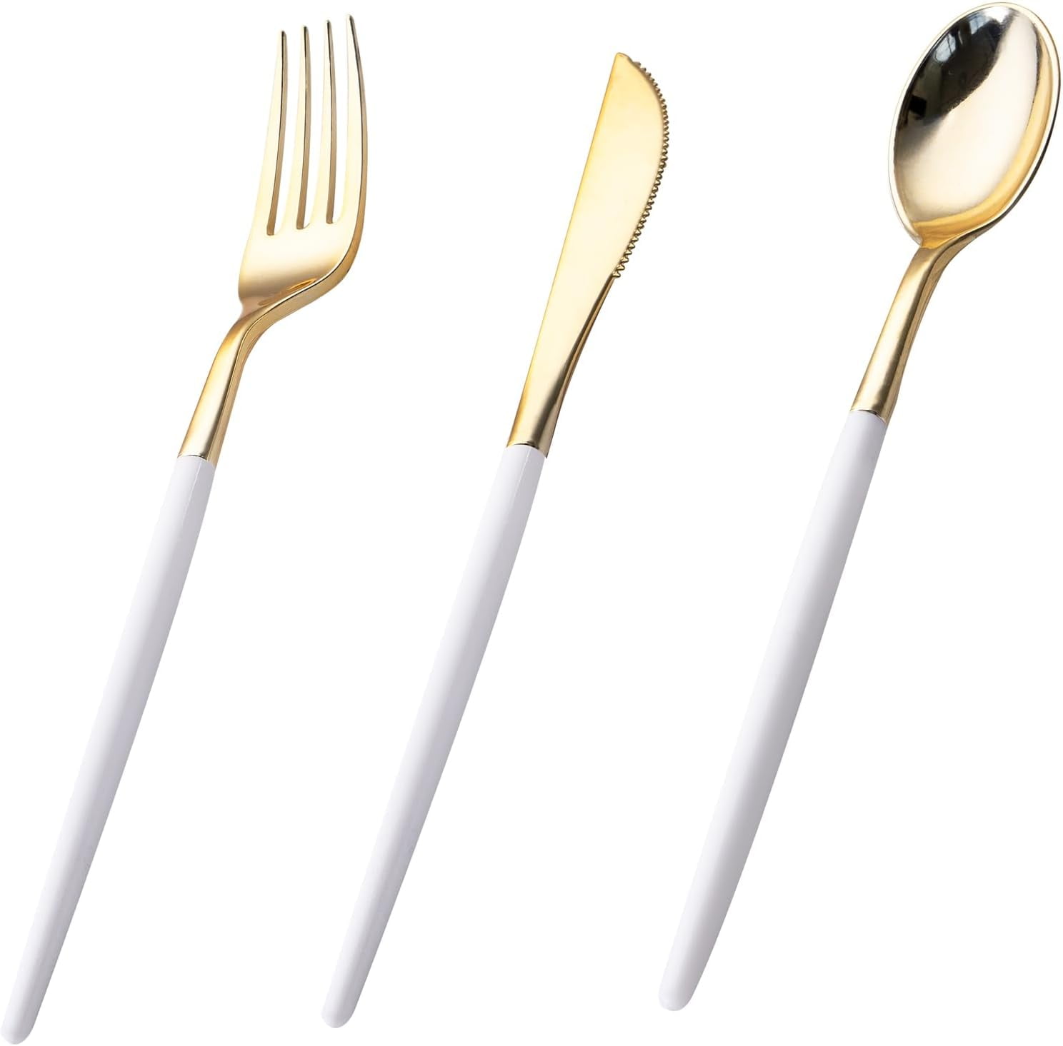 60 Pcs Gold Plastic Silverware - Heavy Duty Plastic Cutlery -Party ...
