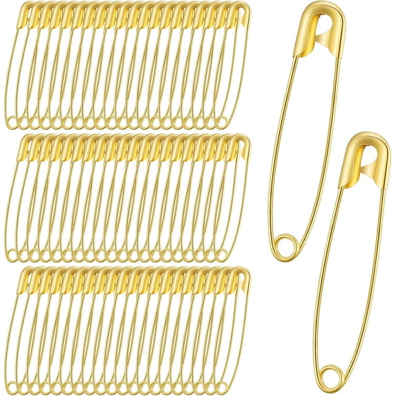 60 Pcs Gold Safety Pins Gold Sewing Pin 1.8 inch/45 mm Large Safety Pin ...
