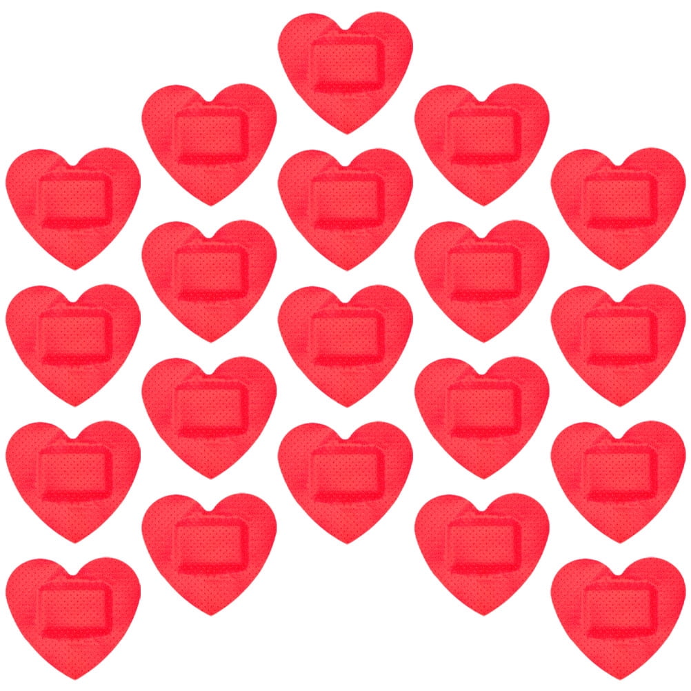 60 Pcs Heart Wound Stickers Stitches Strips Vet Patch Bandages Tape Red ...