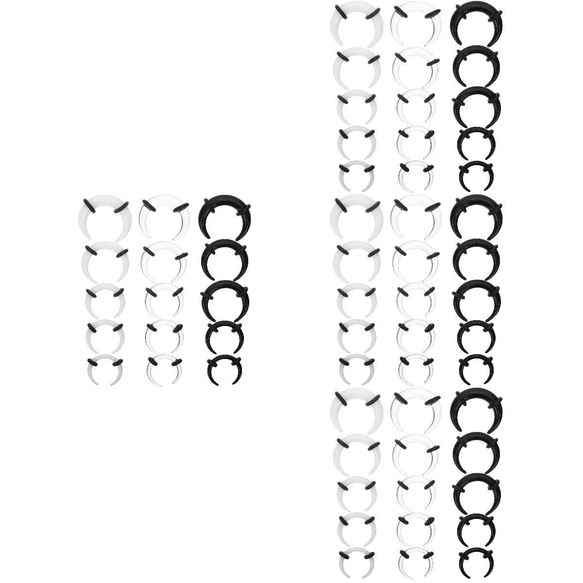 60 Pcs Horn Nose Ring Ear Stretching Kit Piercing Kit Nose Septum Rings ...