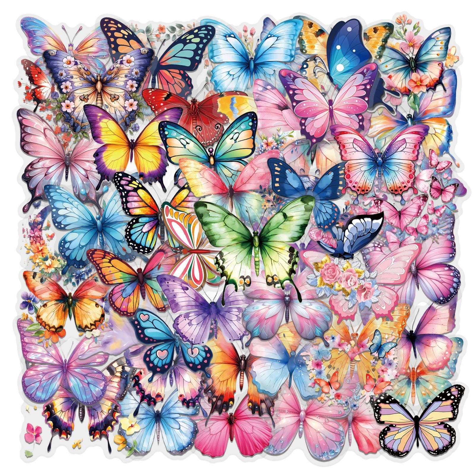 60 Pcs Ins Style Waterproof Butterfly Stickers For Luggage Scooter ...