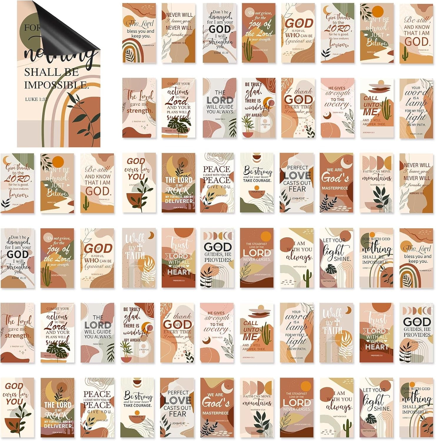 60 Pcs Inspirational Christian Magnets Bulk with Bible Verses Religious ...