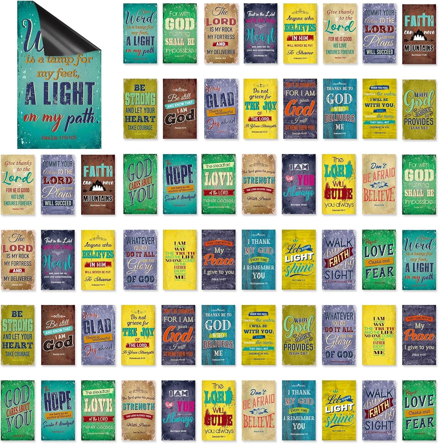60 Pcs Inspirational Christian Magnets Bulk with Bible Verses Religious ...