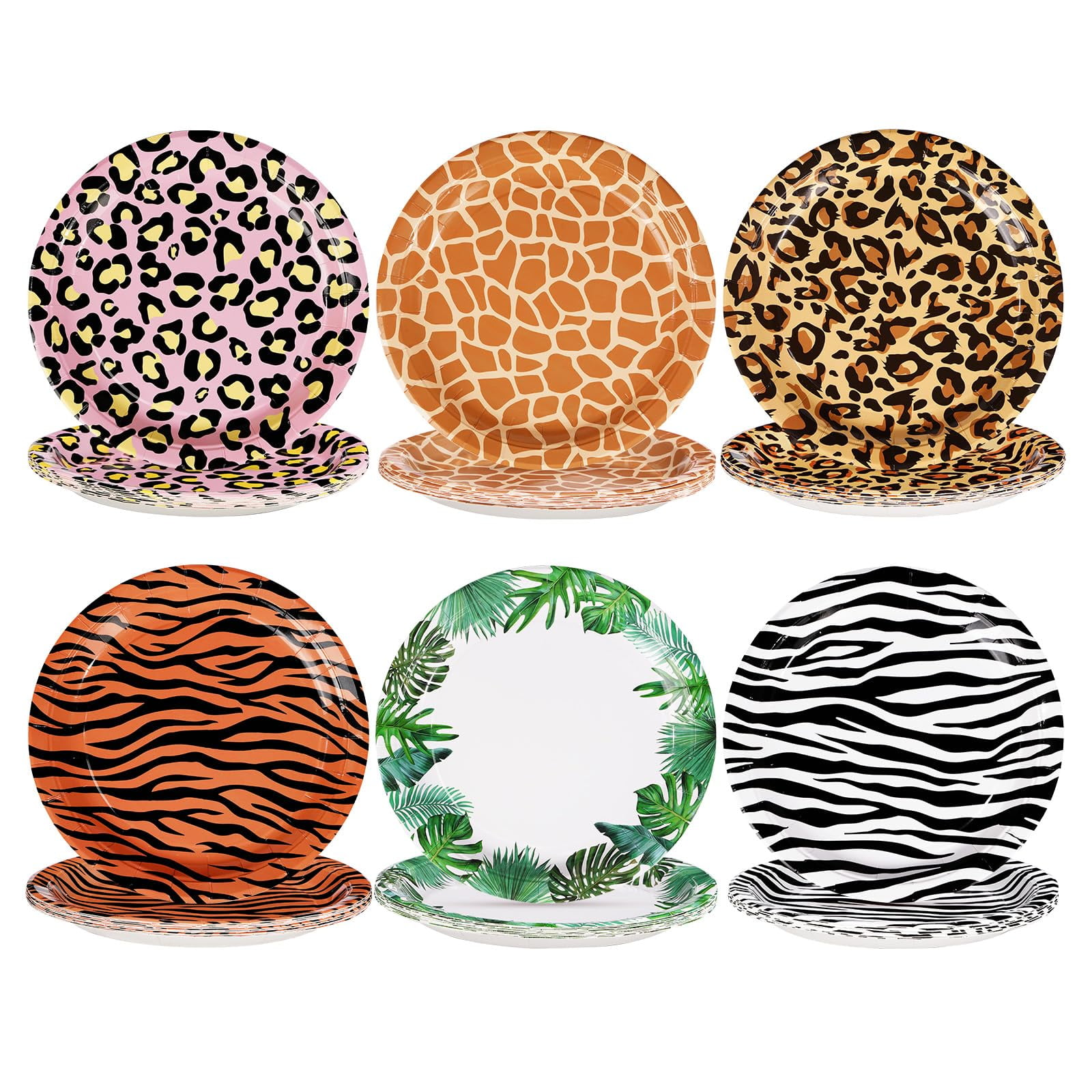 60 Pcs Jungle Safari SSF20 Wild Animal Party 10" 400 GSM Jungle Safari ...