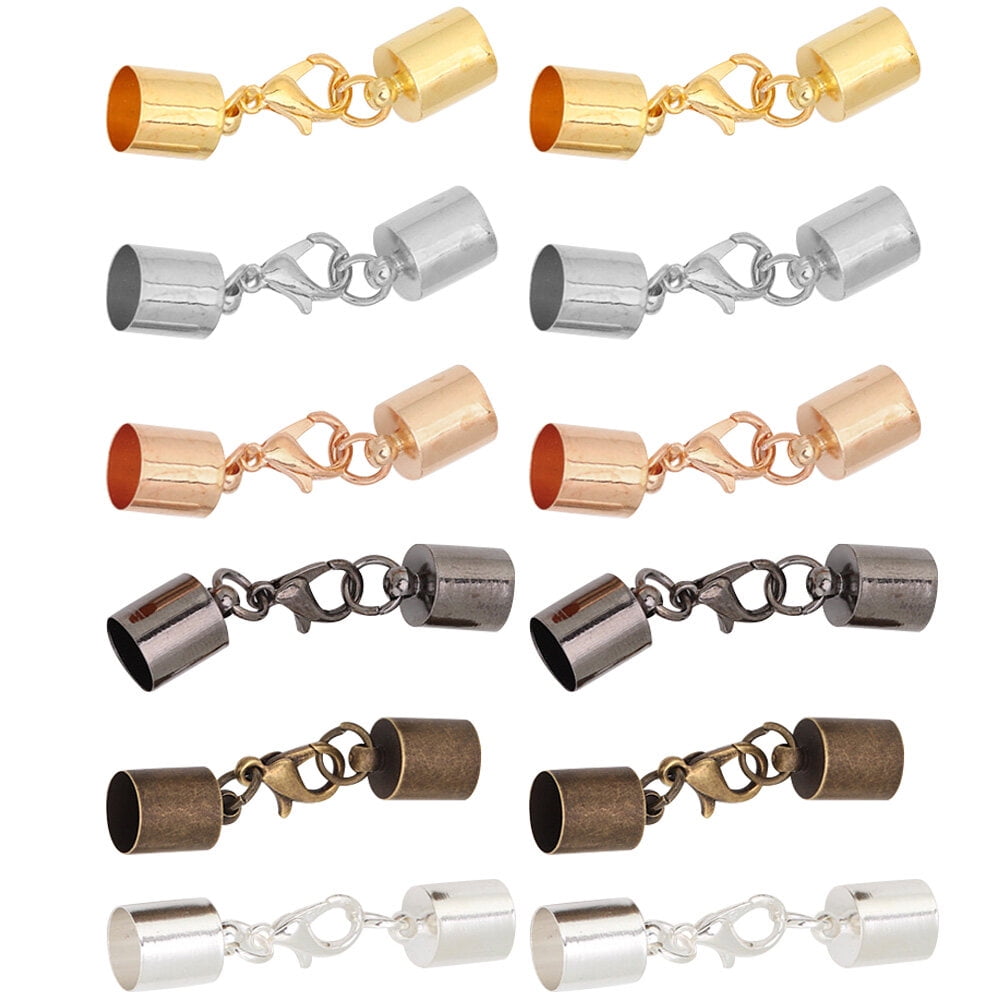 60 Pcs Key Lanyard Bracelet Leather Cord Buckle Connection Clasp 0.4X0 ...