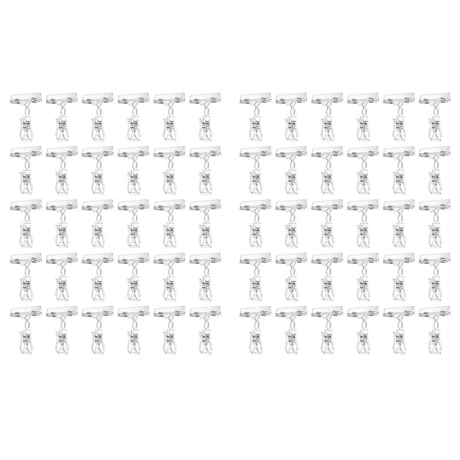 60 Pcs Label Holders Sign Clip, Plastic Clear Rotatable Sign Clips ...