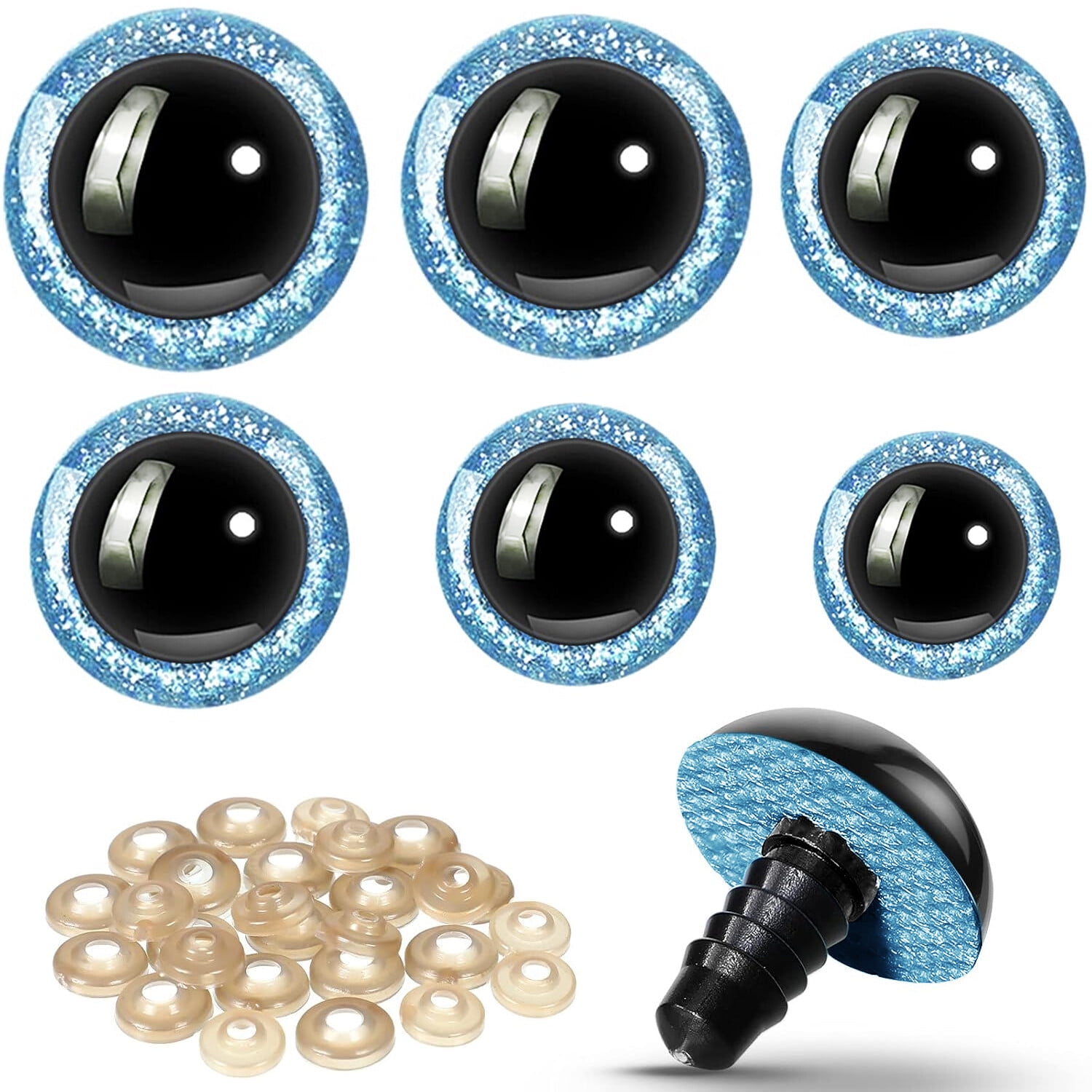 60 Pcs Large Safety Eyes Stuffed Animals Eyes Plastic 16-30 mm Craft ...