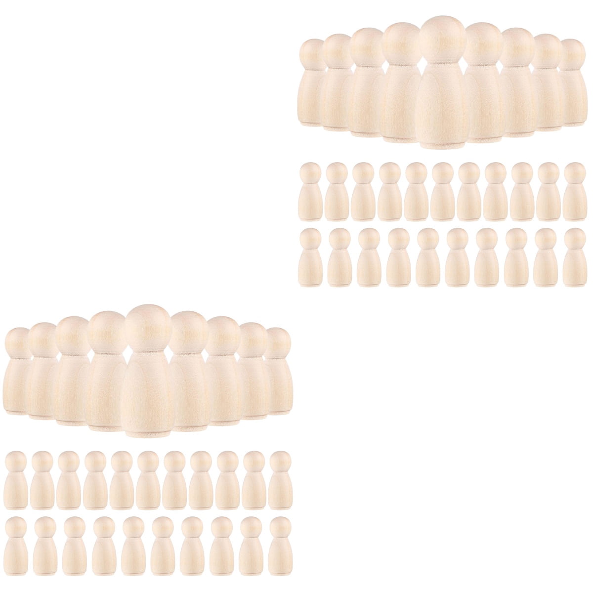 60 Pcs Little Wooden Man Puppets Peg Doll Child DIY Unfinished Dolls ...