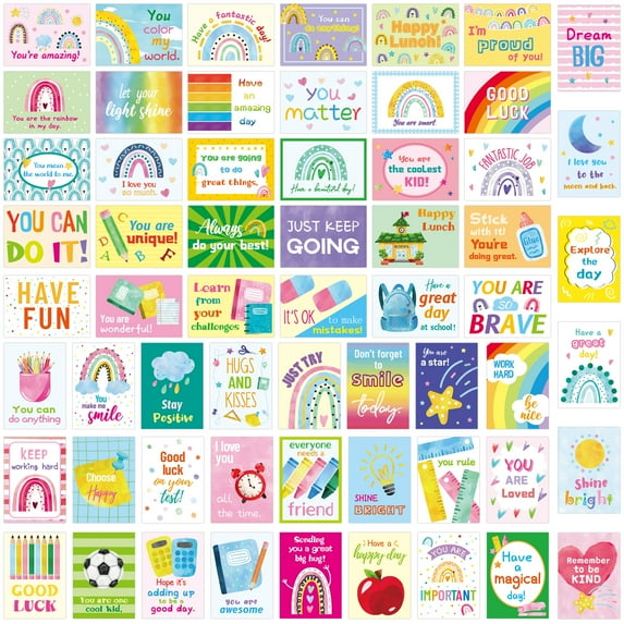 60 Pcs Lunch Box Notes for Kids Positive Affirmation Love Note Cards ...