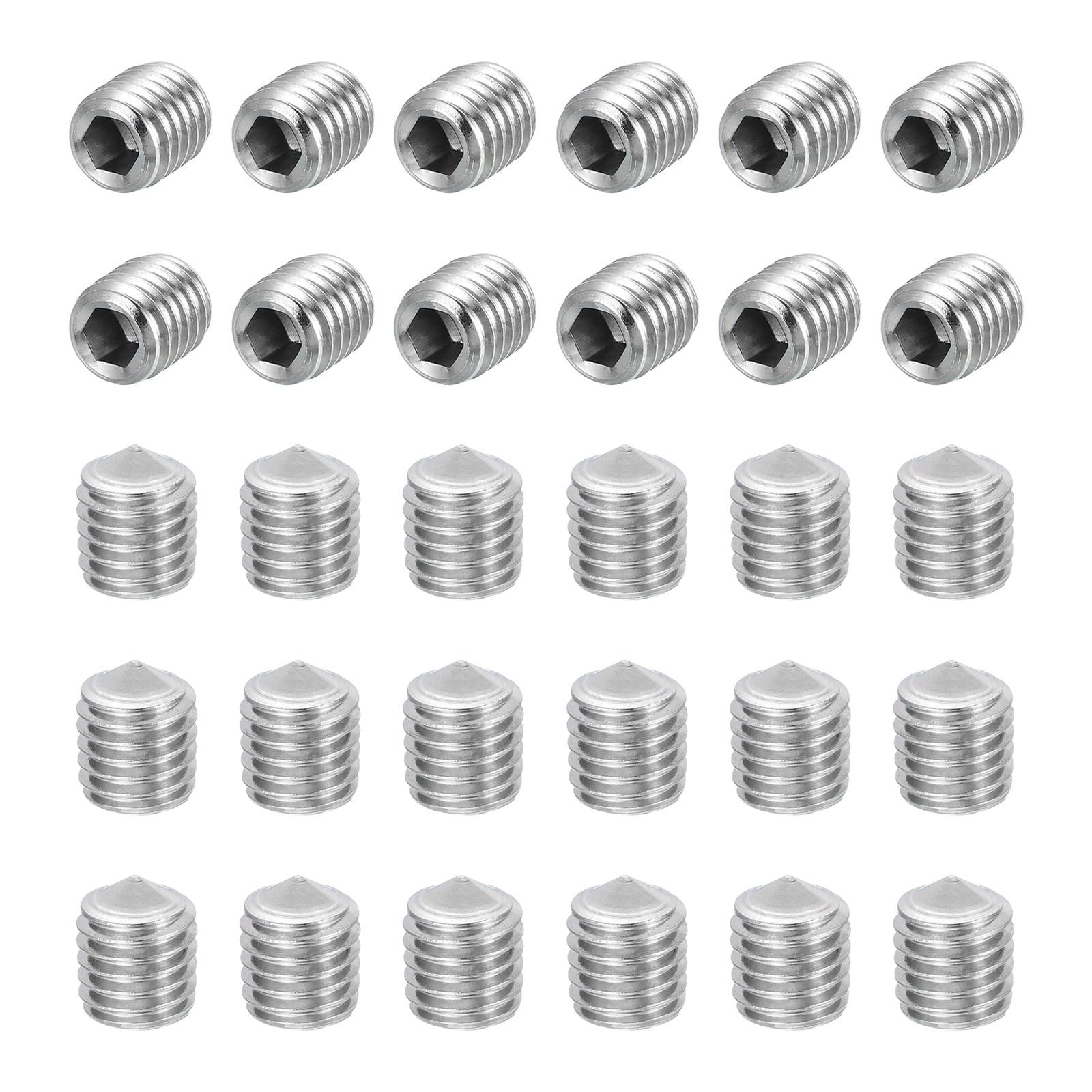 60 Pcs M10x12mm Set Screws, 304 Stainless Steel Cone Point Hex Socket ...