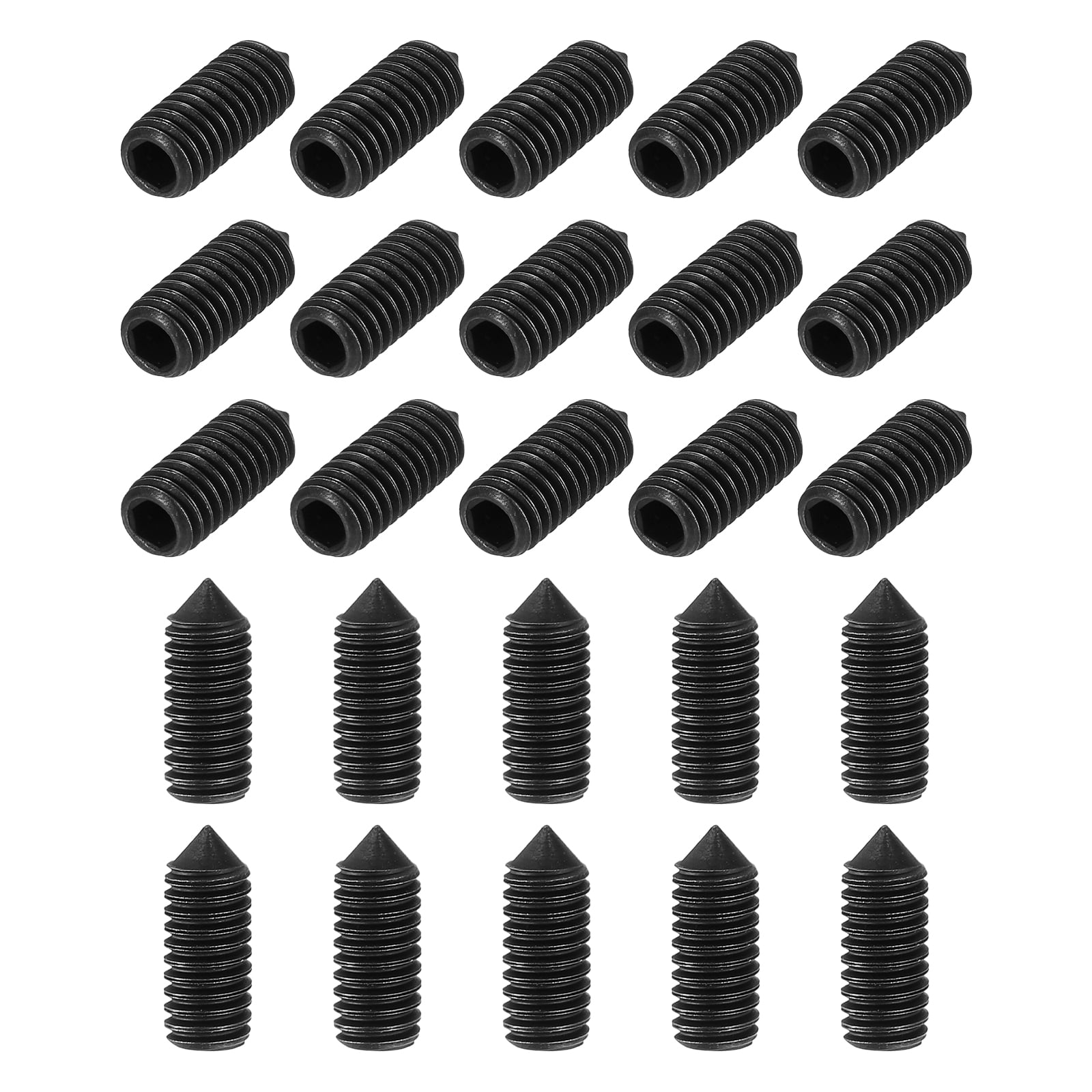 60 Pcs M4x10mm Set Screws, Carbon Steel Cone Point Hex Socket Grub ...