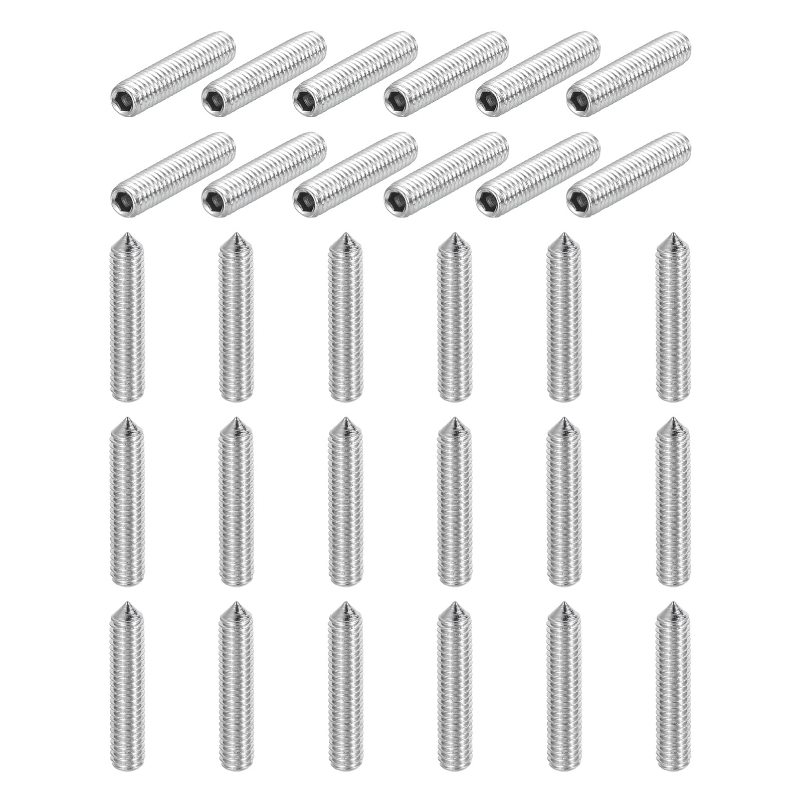 60 Pcs M4x20mm Set Screws, 304 Stainless Steel Cone Point Hex Socket ...