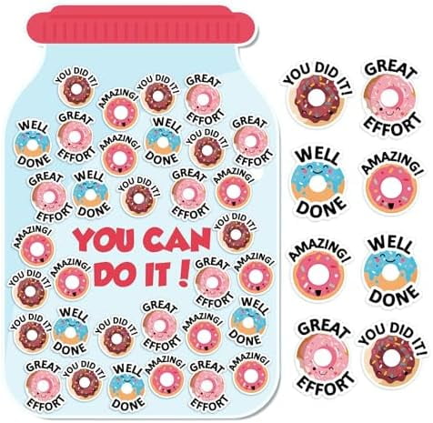 60 Pcs Magnetic Donut Reward Jar Magnetic Positive Behavior Chart for ...