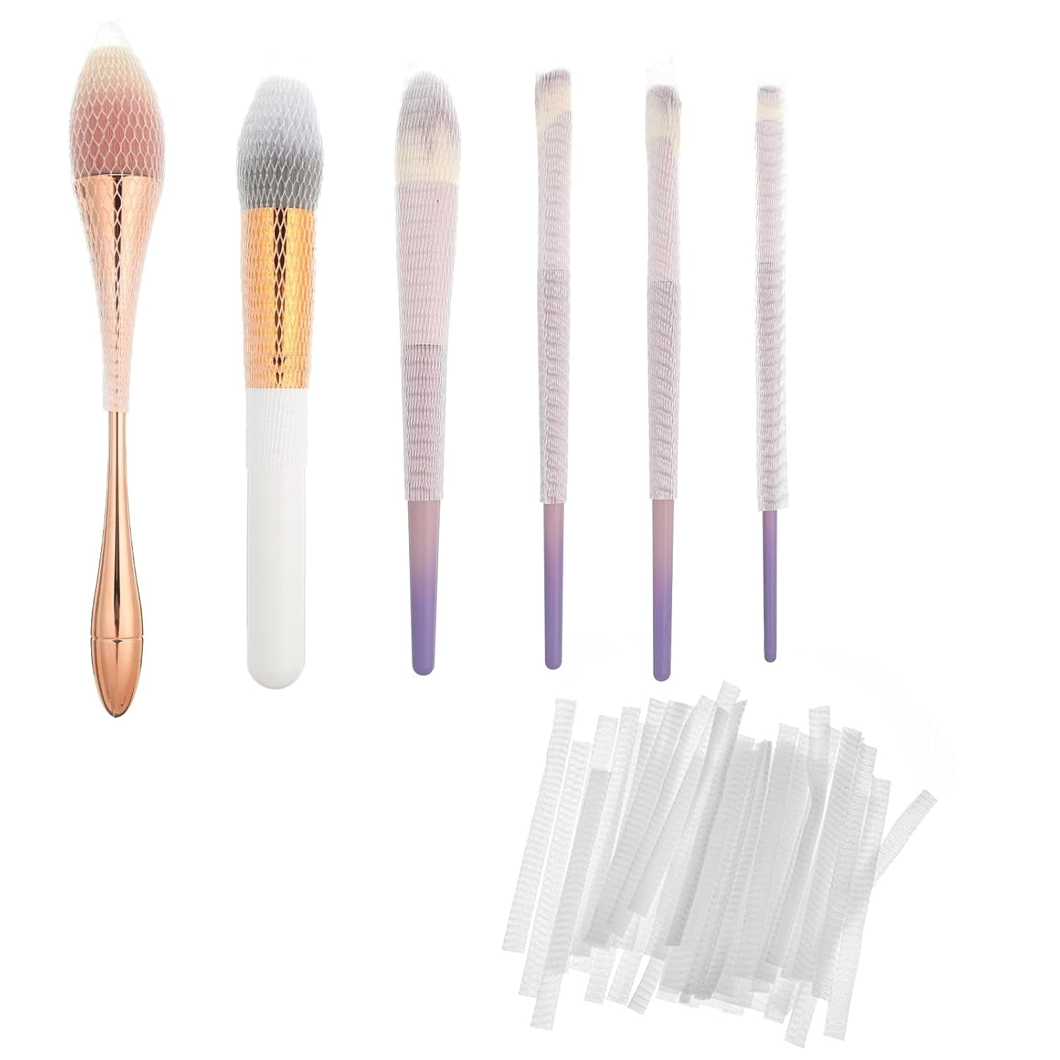 60 Pcs Makeup Brush Cover, Brush Guard Reusable Makeup Brushes ...