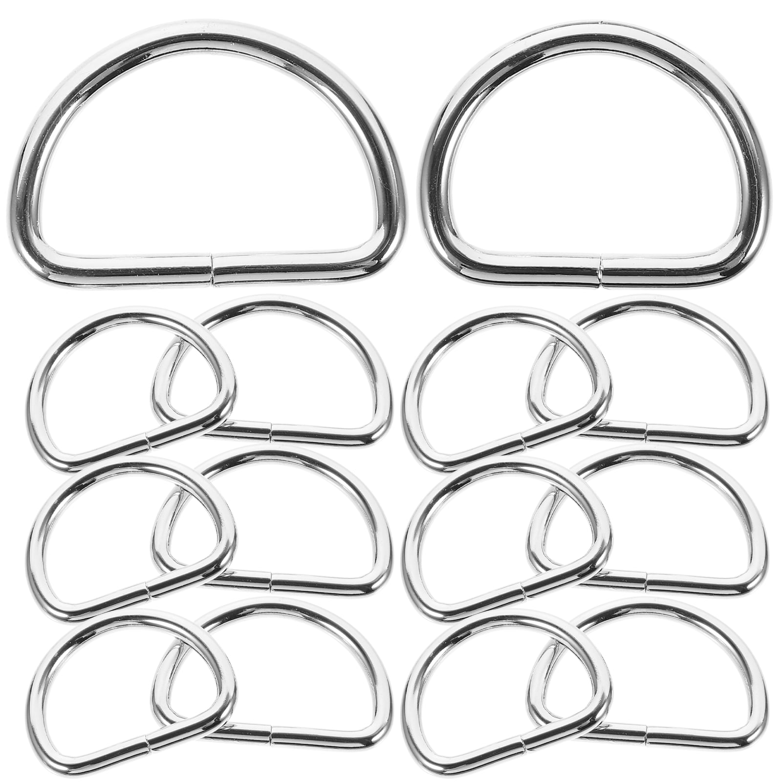 60 Pcs Metal Block D-Shape Button Sewing Bag Rings Heavy Duty Purse ...