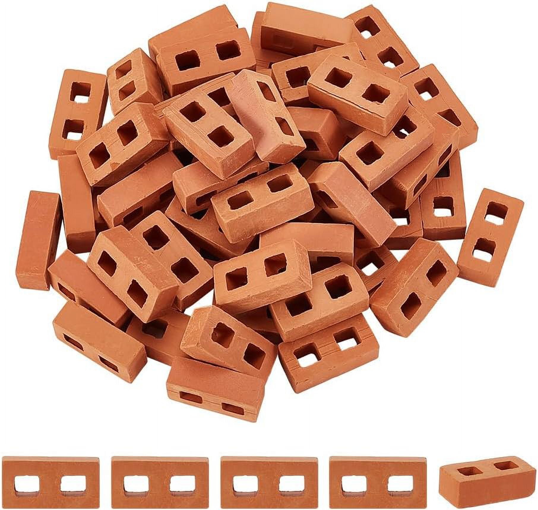 60 Pcs Mini Cinder Blocks Red 1/12 Scale Mini Brick Mini Cement ...