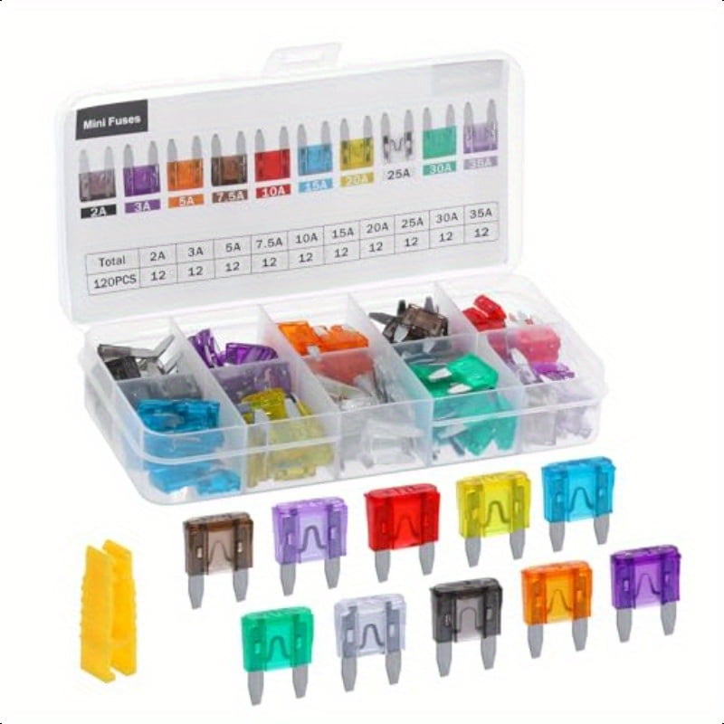 60 Pcs Mini Fuse Kit - Automotive Fuses Assortment (2A-35A) | For Cars ...