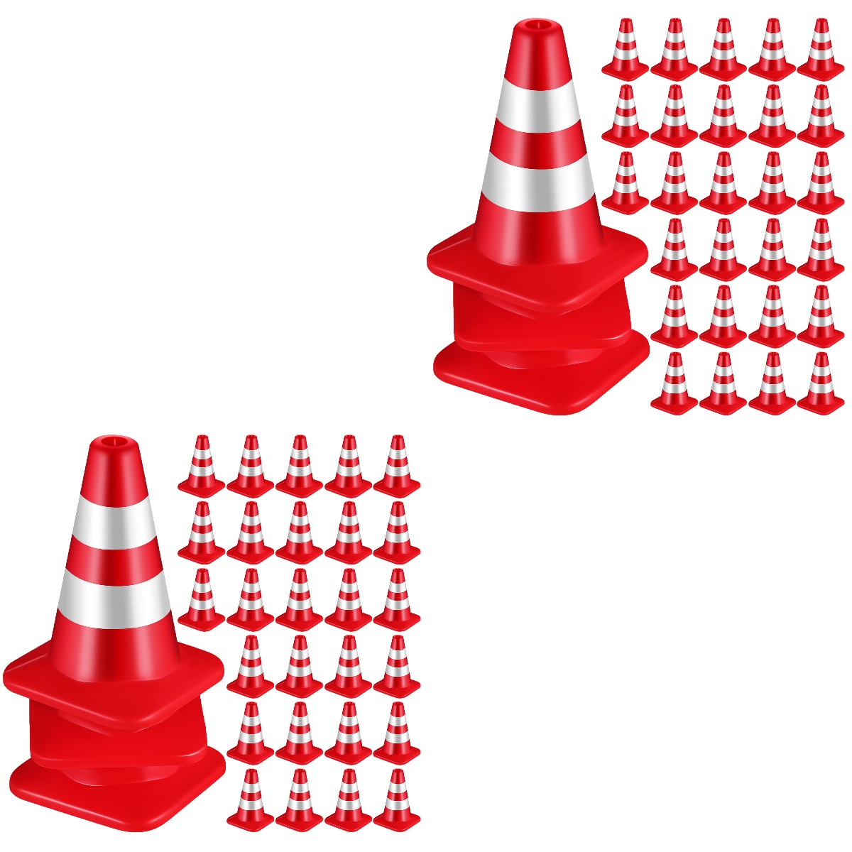 60 Pcs Miniature Traffic Cones Road Construction Cones Models Kids ...