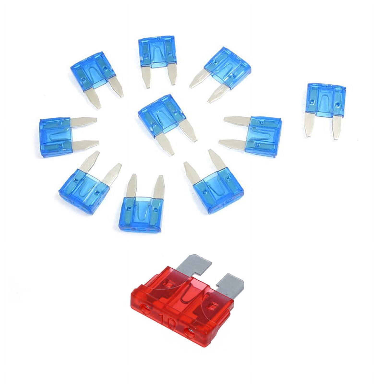60 Pcs Car Blade Fuse Fuse Fuse Red 10A & Blue 15 a - Walmart.com