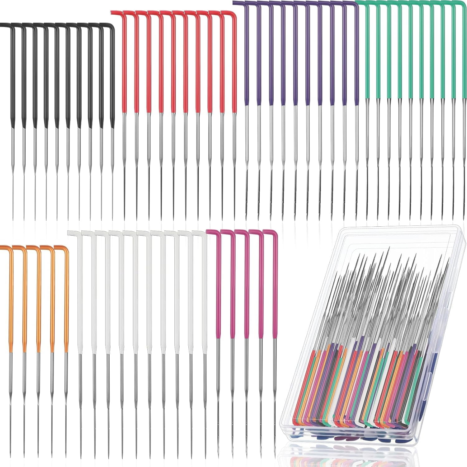 60 Pcs Needle Felting Needles 7 Colors,Wool Felting Supplies in 7 Sizes ...