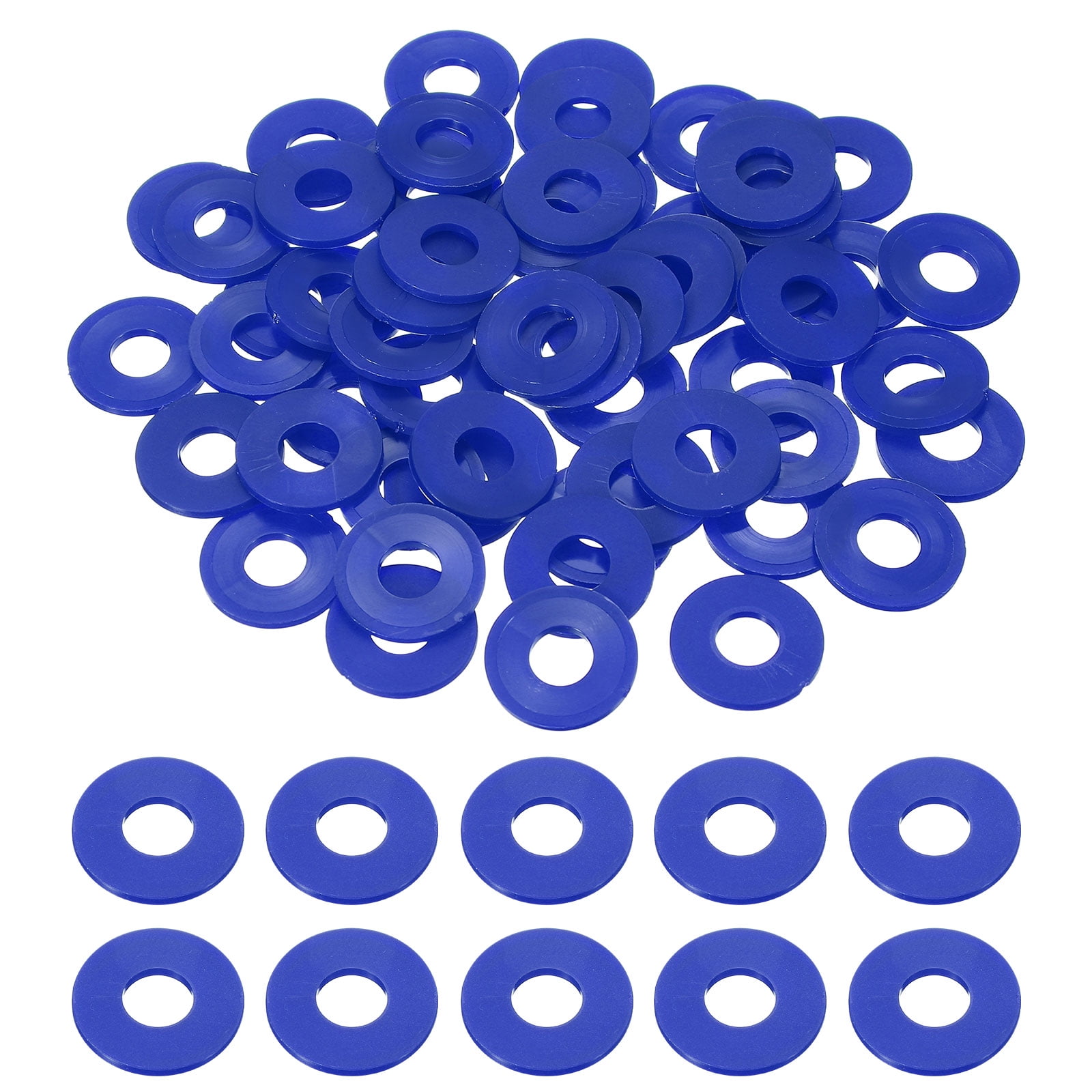 60 Pcs Nylon Flat Washers 10mm ID 25mm OD 2mm Thick Plain Washer ...