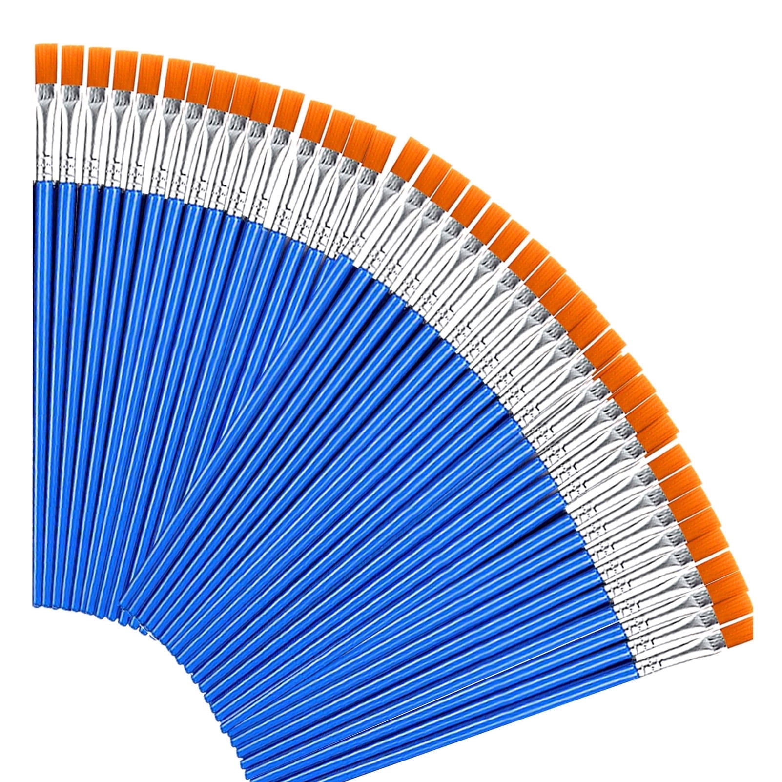 60 Pcs Paint Brushes, Flat Small Brush Bulk for Detail Painting ...