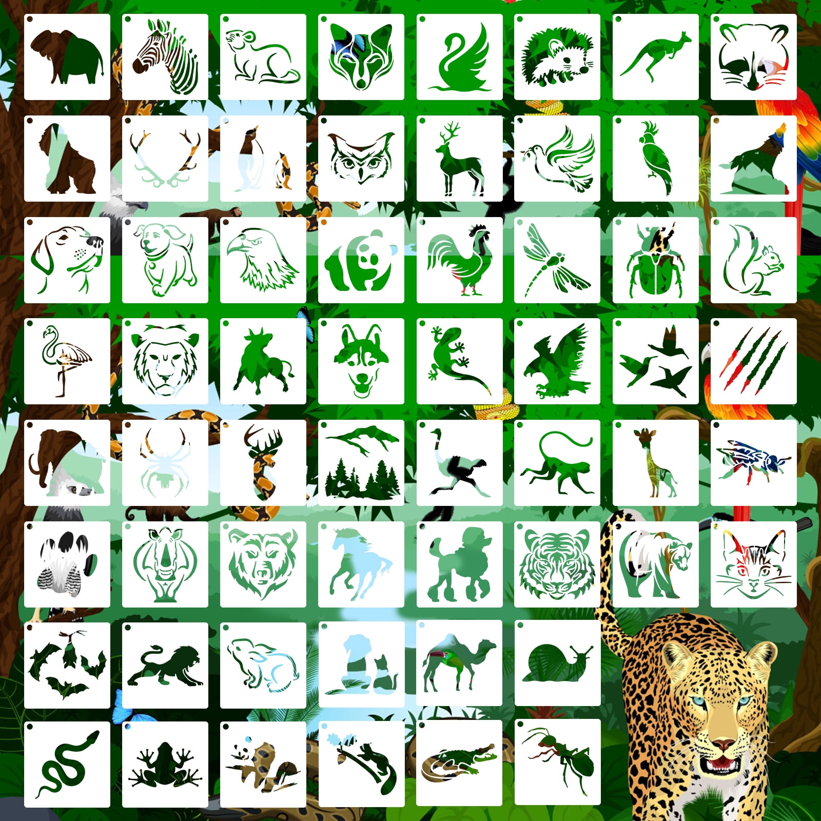 60 Pcs Painting Stencils Set for Painting on Wood Canvas Reusable ...