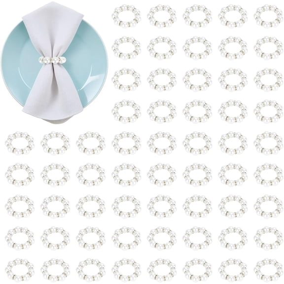 Elegant Pearl and Beaded Napkin Rings for Home Decor and Events