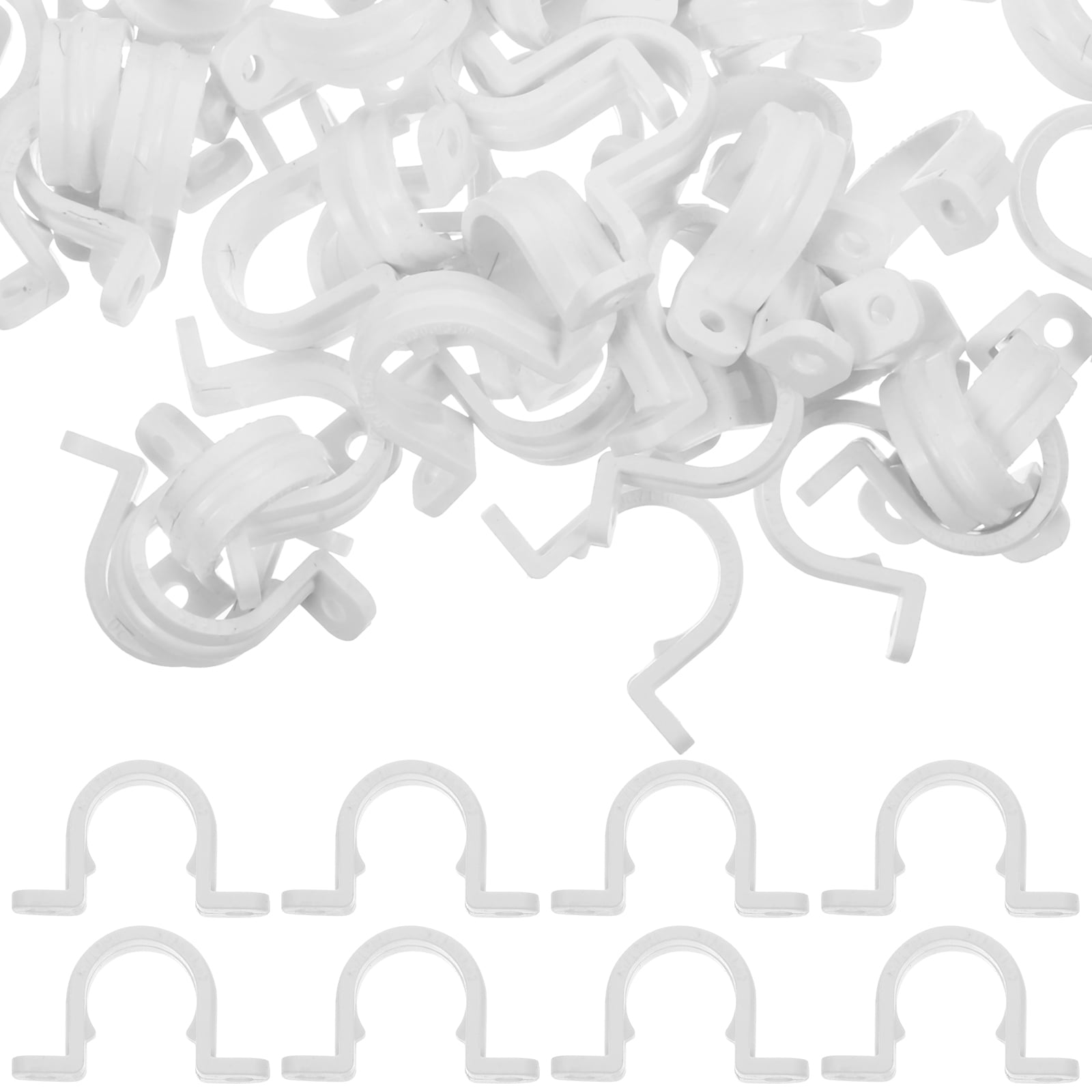 White Plastic Pipe Clamp for Fixing Use 20mm Tube Support Bracket ...