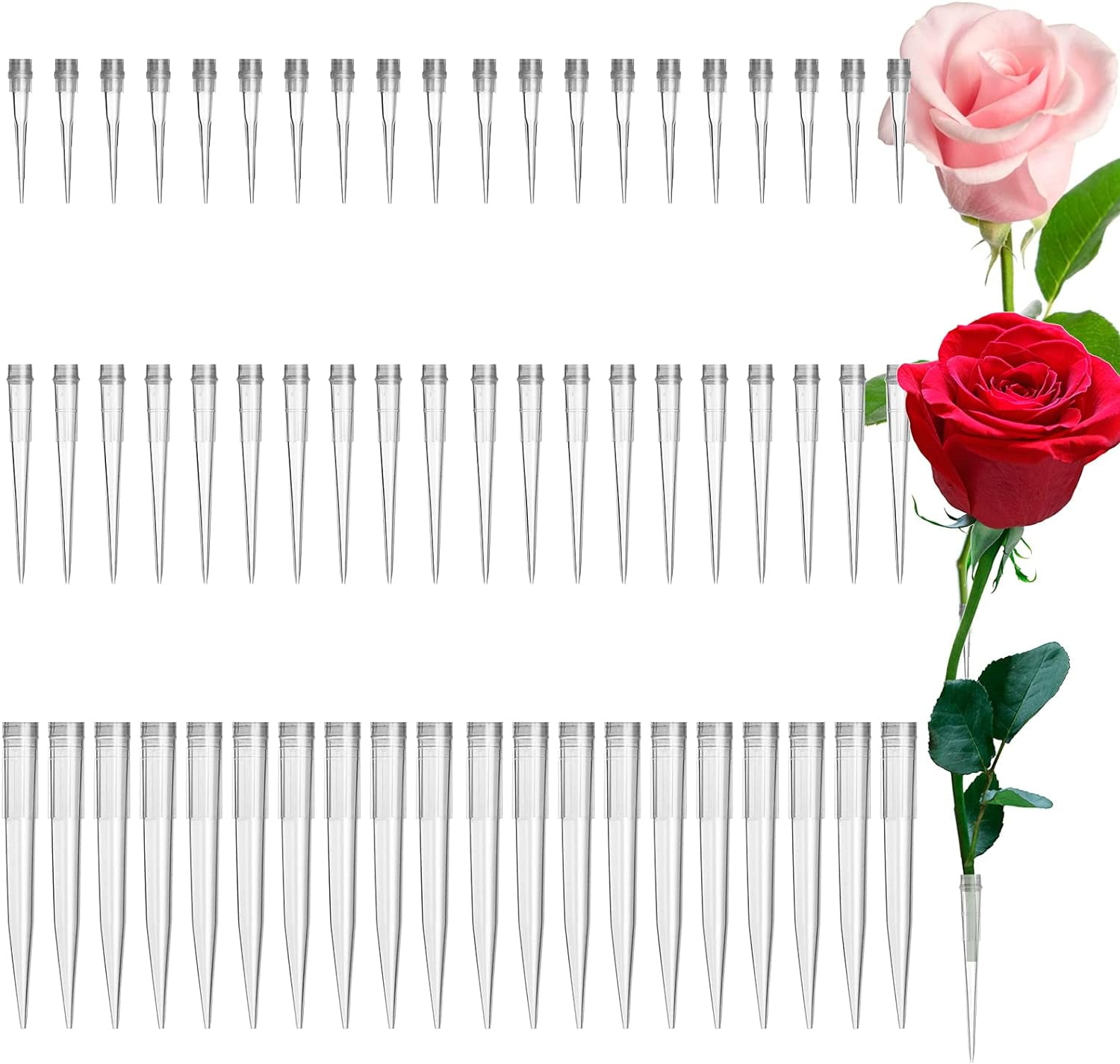60 Pcs Plastic Flower Tubes Flower Pics Posy Picks Flower Spikes for ...