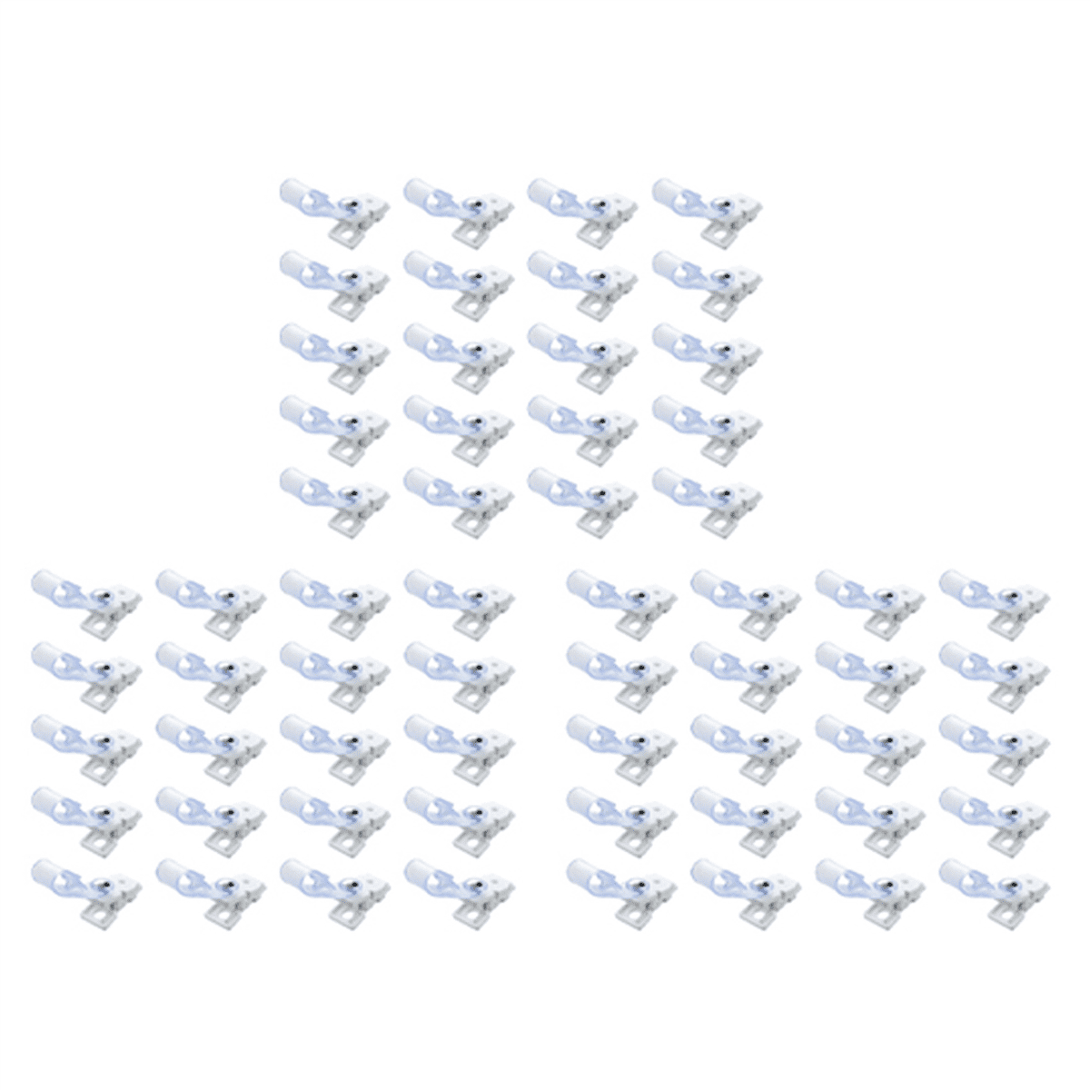 60 Pcs Plastic ID Card Name Tag Holder Badge Strap Clip White Clear,60 ...