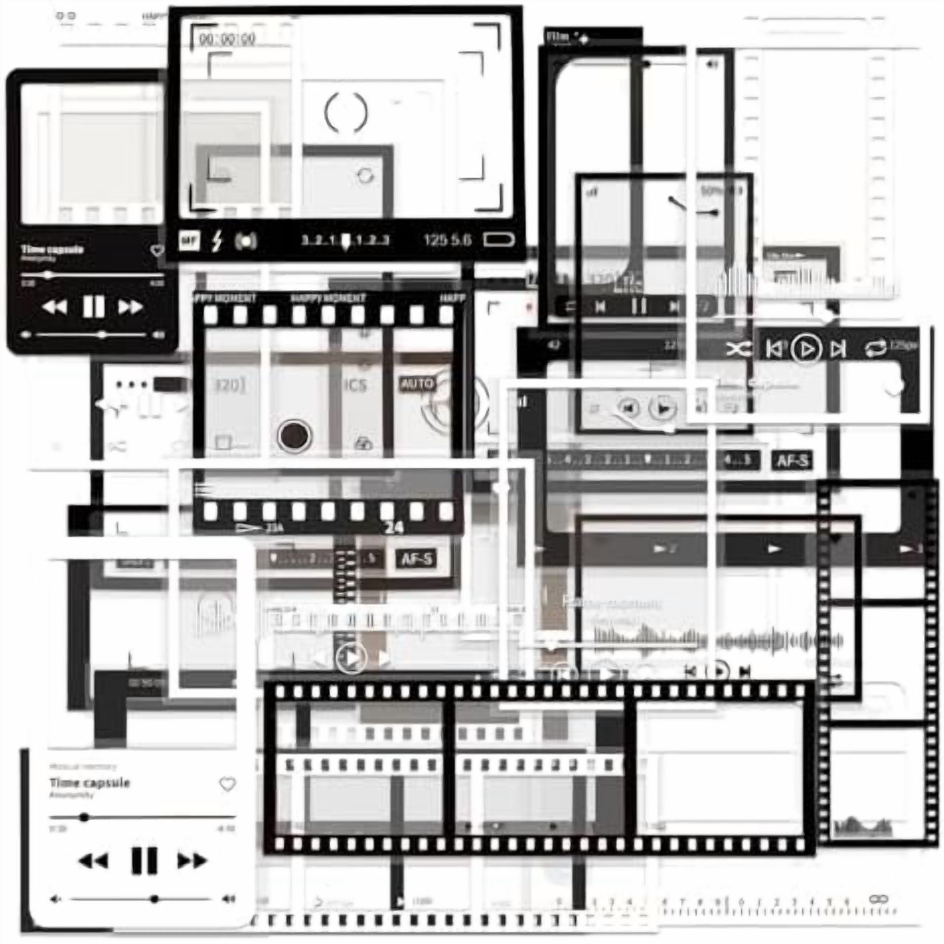 60 Pcs Retro Camera Film Stickers DIY Decorative Frame Stickers Movie ...