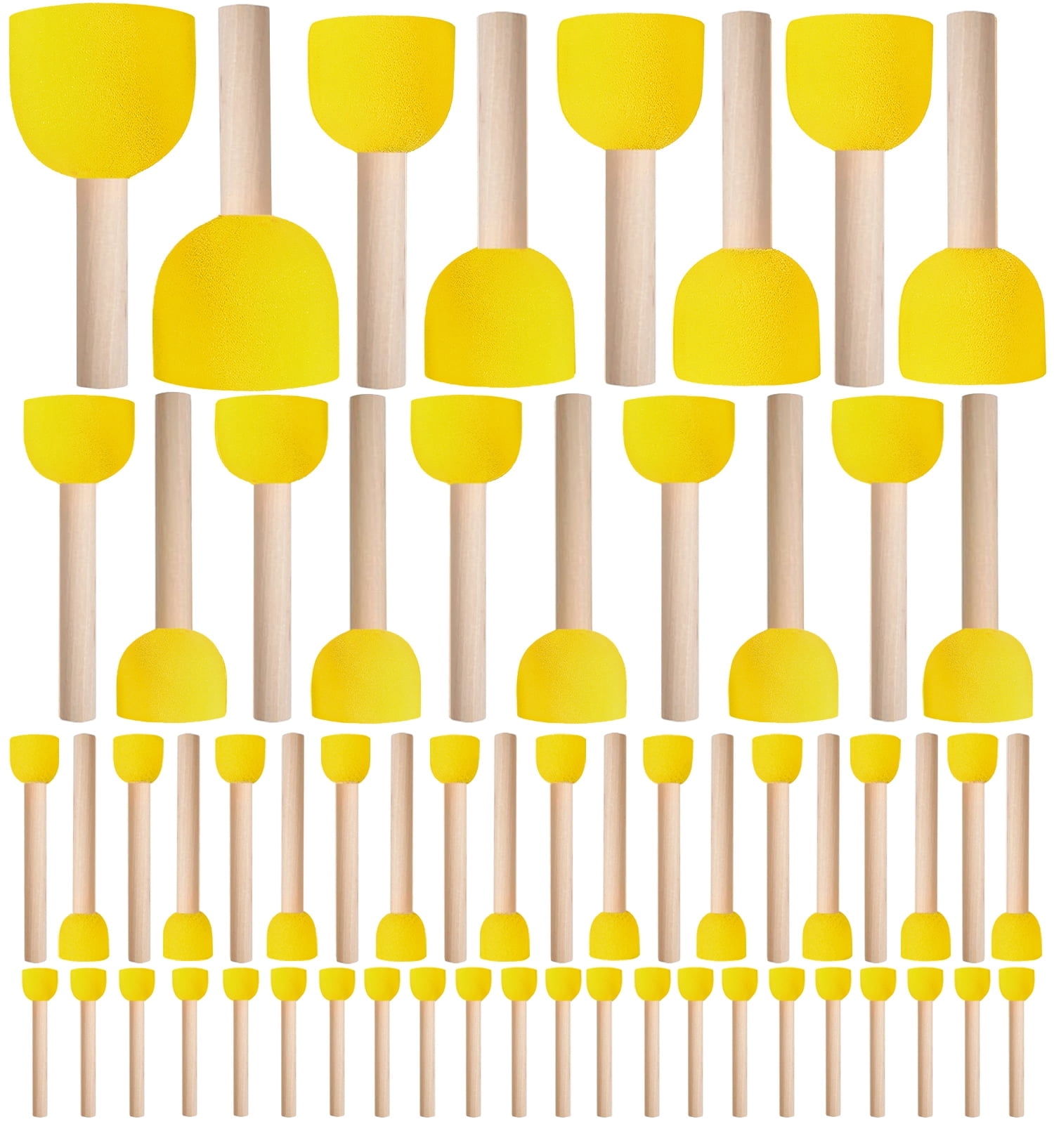 60 Pcs Round Paint Sponges Set, 5 Sizes Sponge Brushes for Painting ...