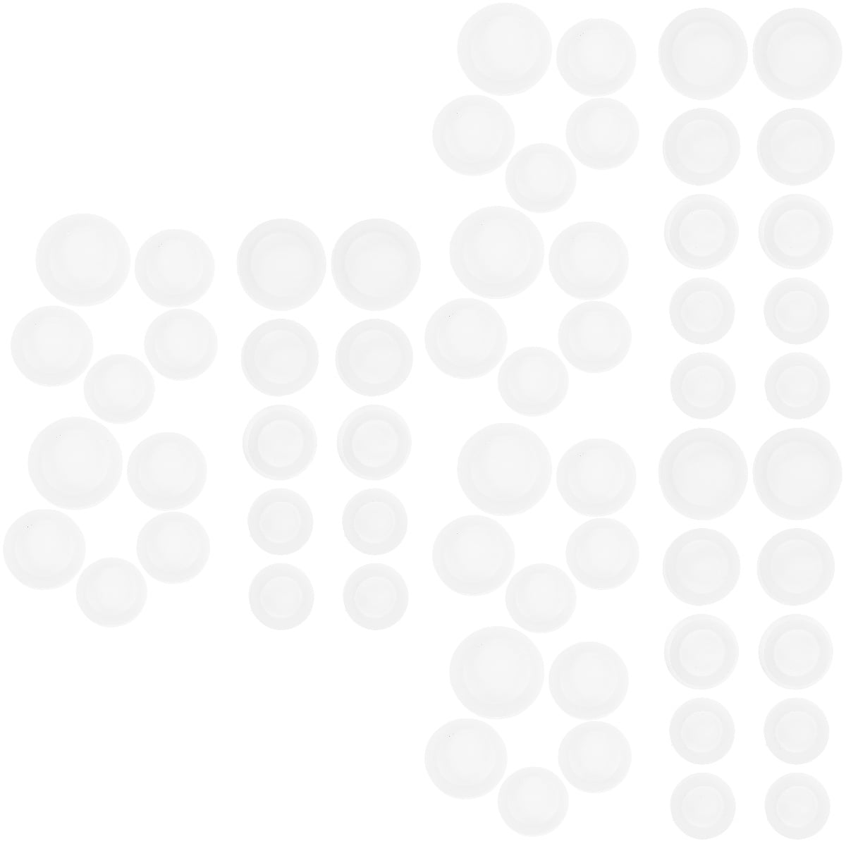 60 Pcs White Round Rubber Stoppers Plugs for Holes, Bank Plugs, Rubber ...