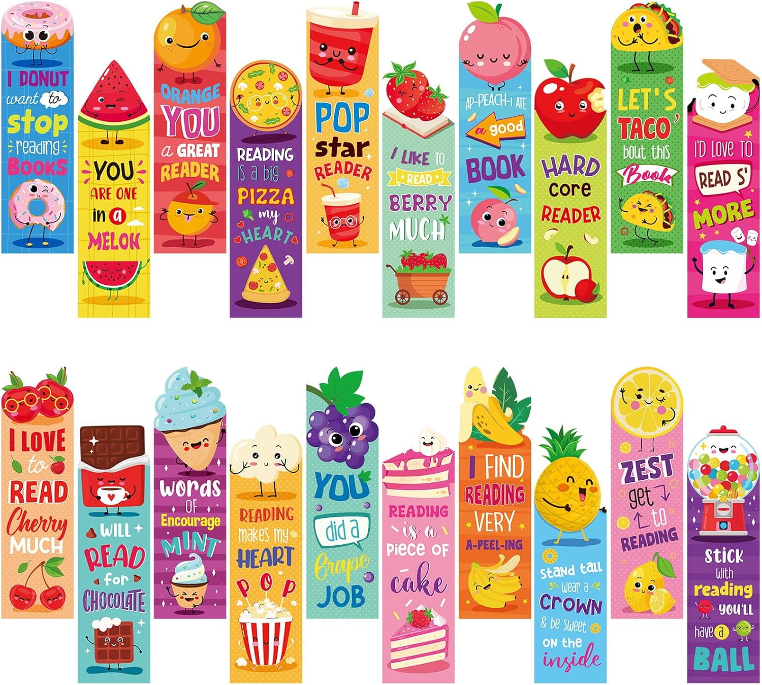 60 Pcs Scratch and Sniff Scented Bookmarks Bulk for Kids Assorted Fruit ...