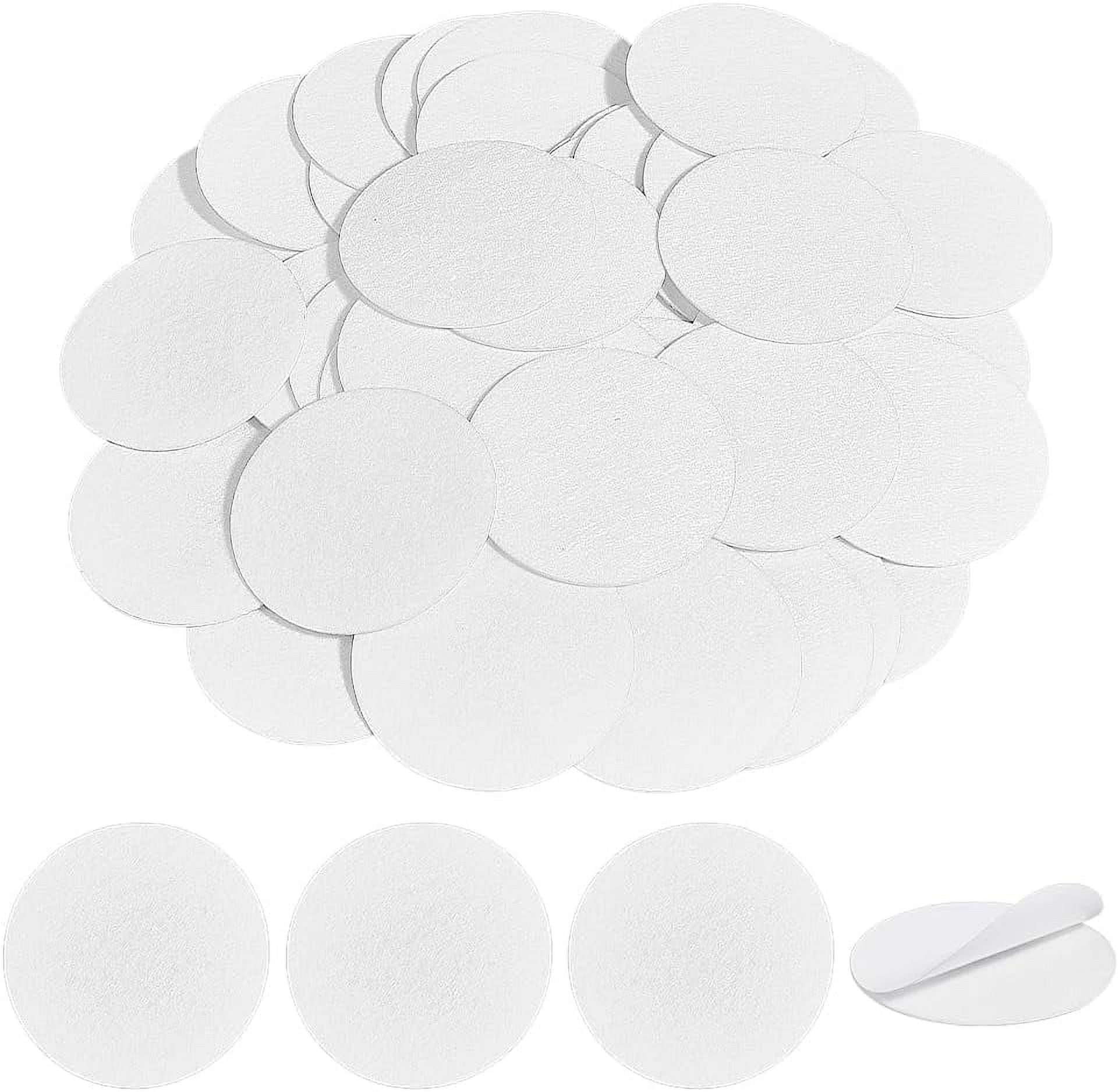 60 Pcs Self-Adhesive Felt Pads 3 Inch White Adhesive Felt Circles Non ...